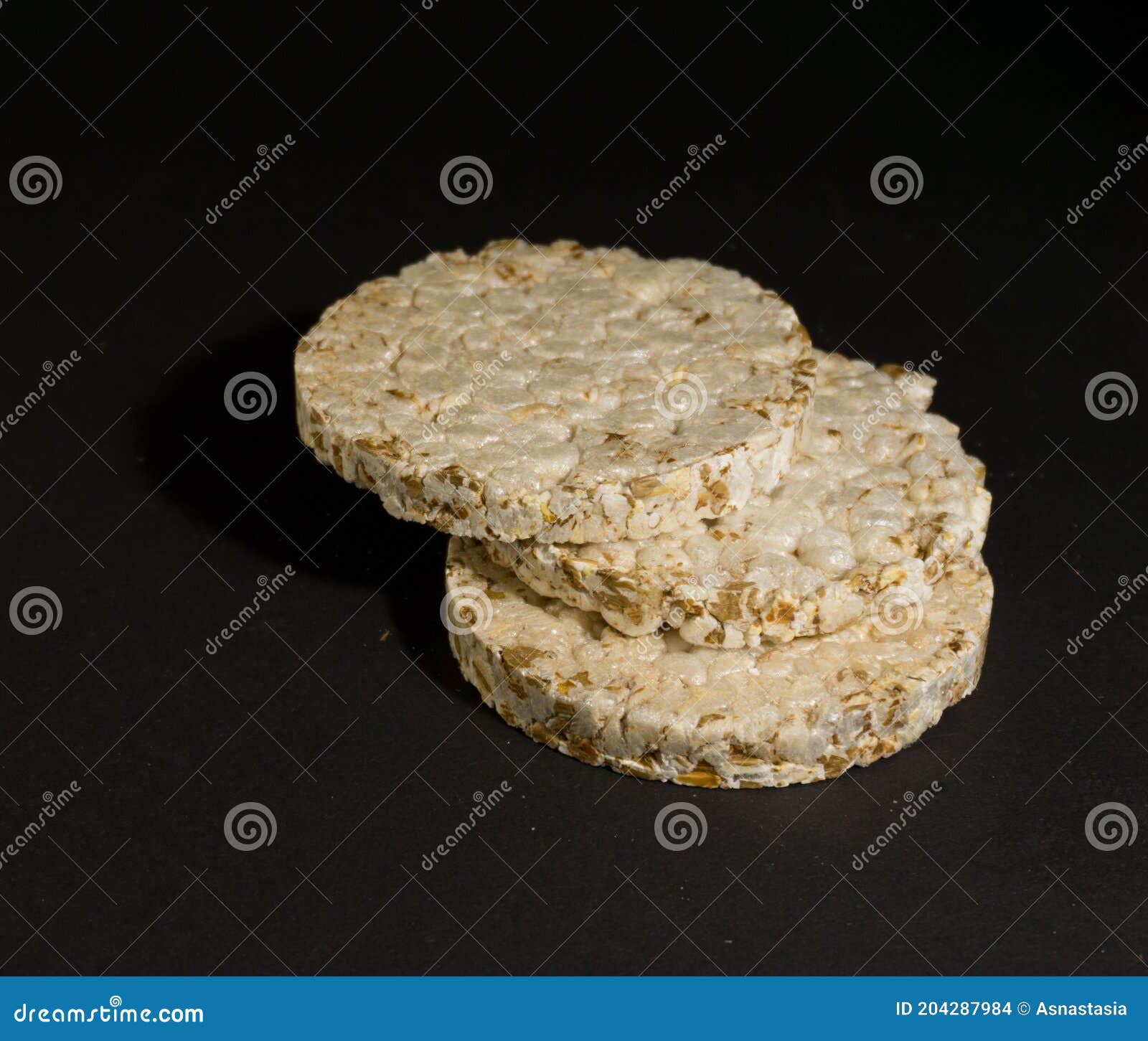 Grain Crispbreads Crispy Rice and Diet Bread. Stack of Puffed Whole ...