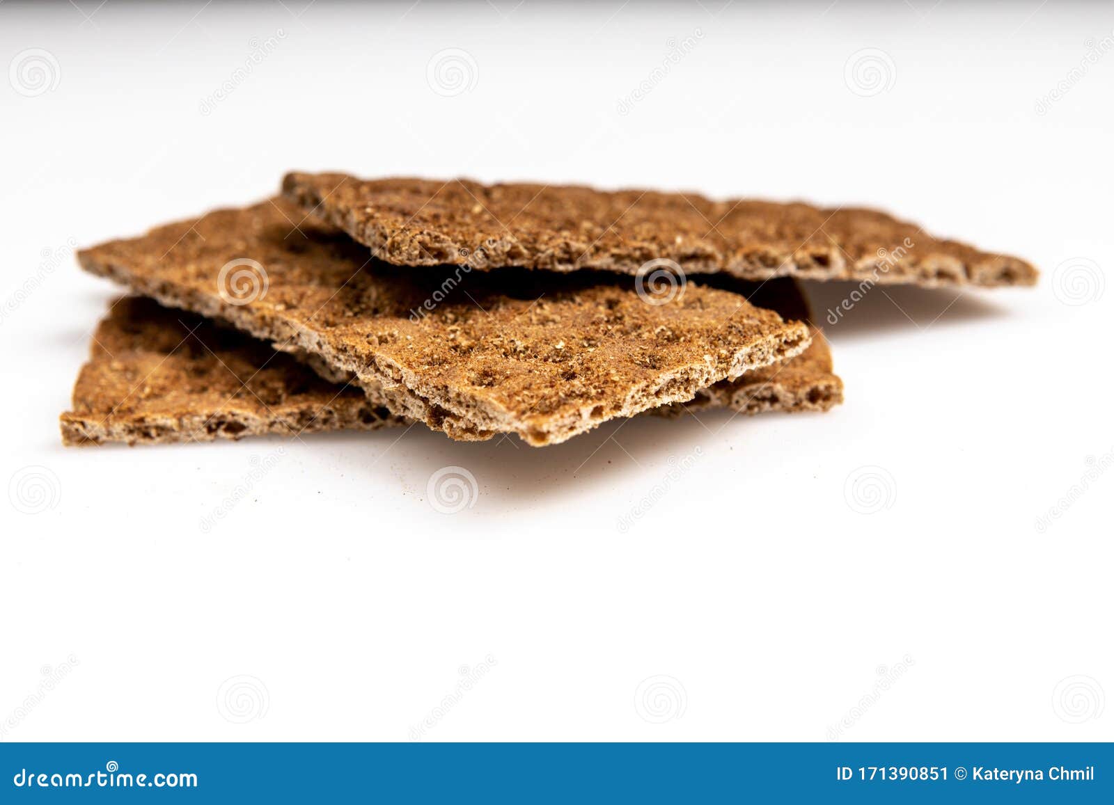 Grain Diet Light Crisp Bread Lying On A White Background Stock Photo ...