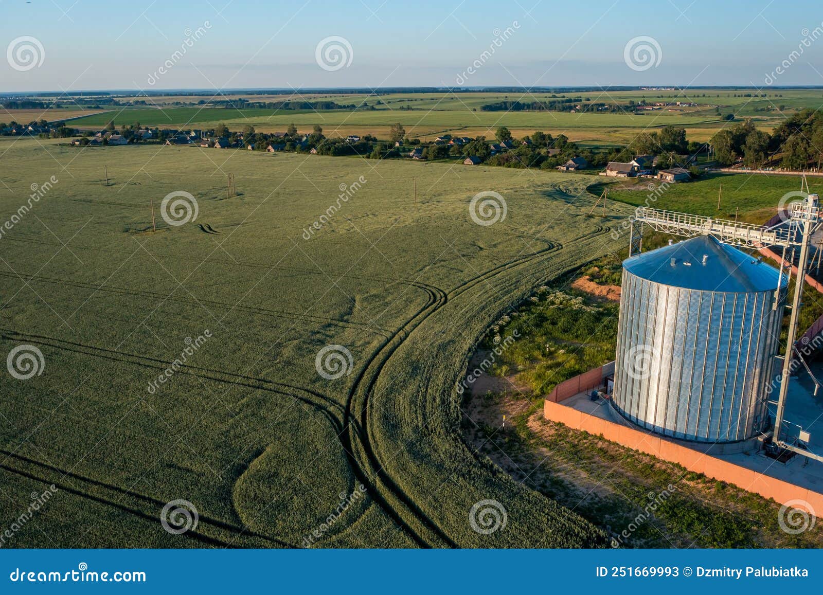Grain Drying Complex of the Farm Top View Stock Image - Image of ...