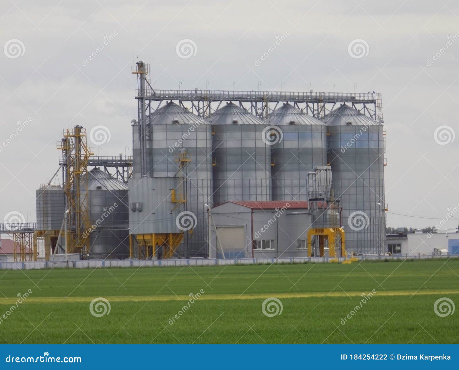 Grain drying complex stock photo. Image of industry - 184254222
