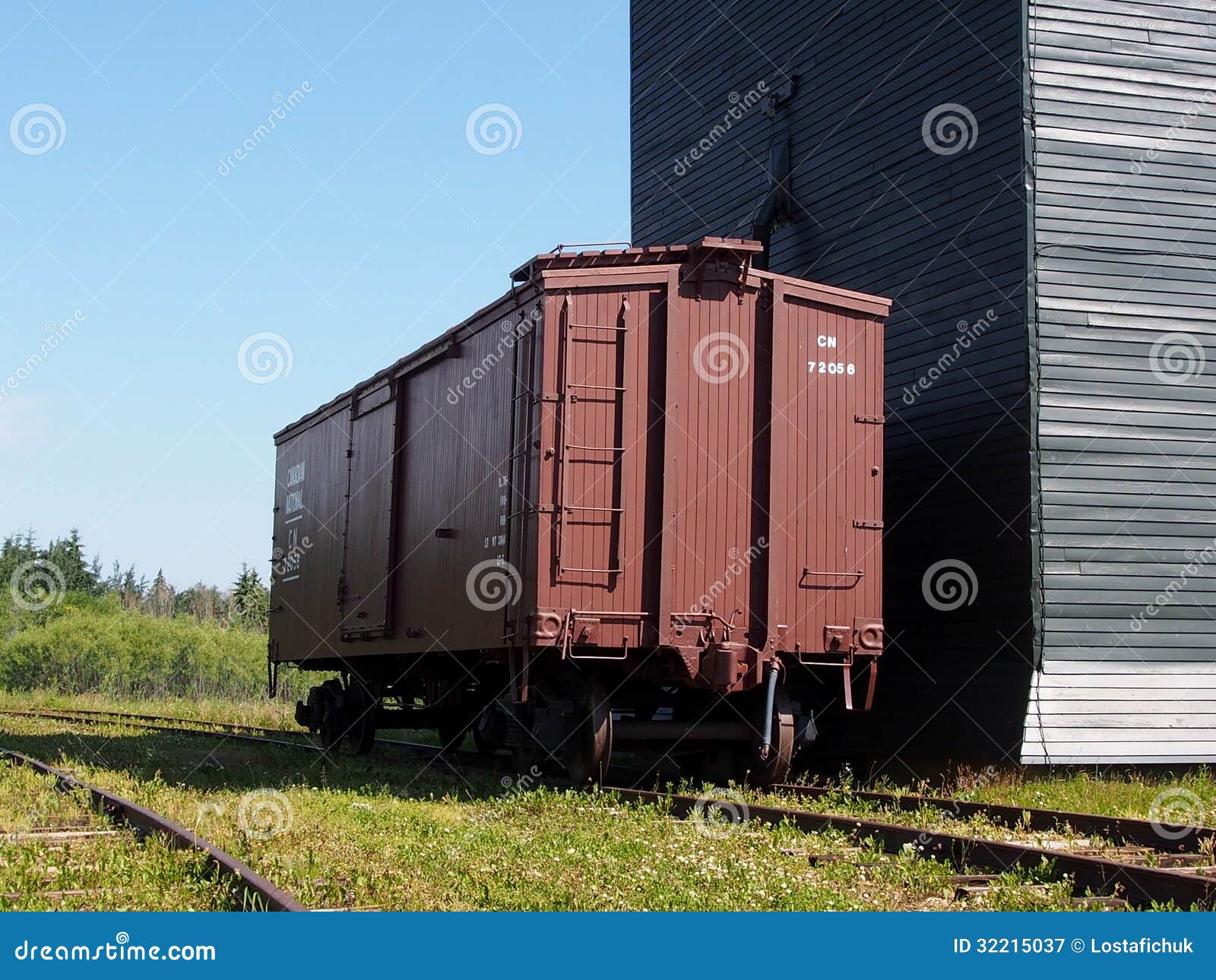 Grain Elevator with Boxcar at Ukranian Village Alberta Editorial ...