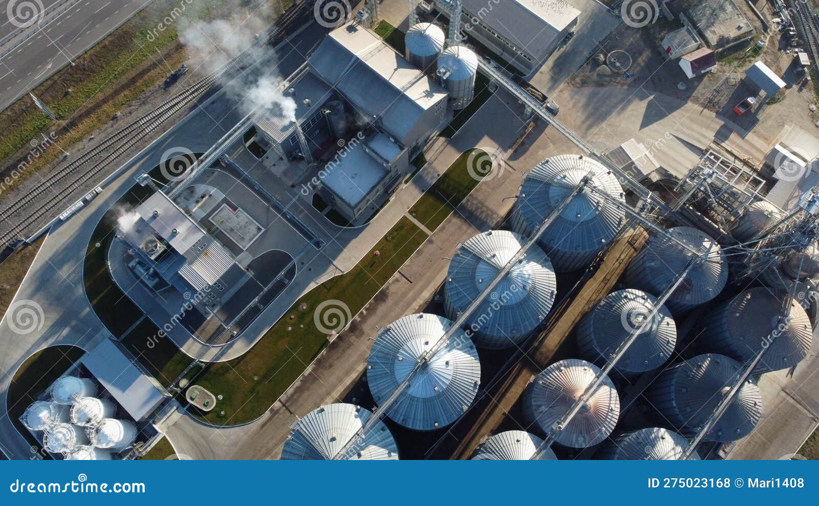Grain Elevator. Granary. Metal Structure Grain Elevator. Storage ...