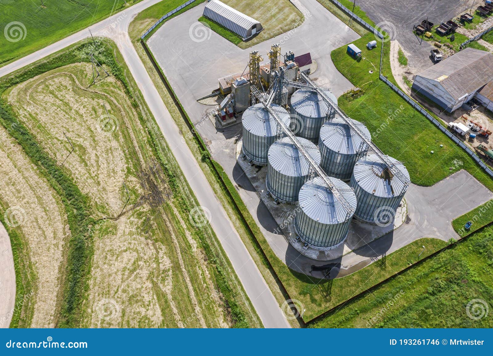 Grain Elevator. Large Modern Granary on the Farm Stock Photo - Image of ...