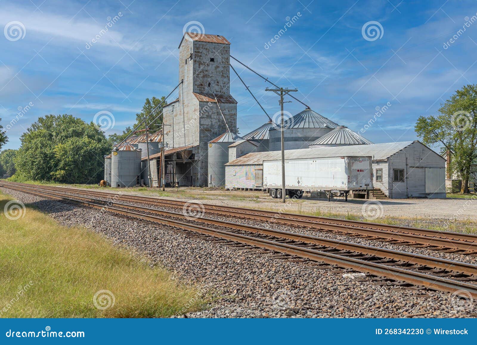 Grain Elevator Next To the Railway Trails Stock Photo - Image of rail ...