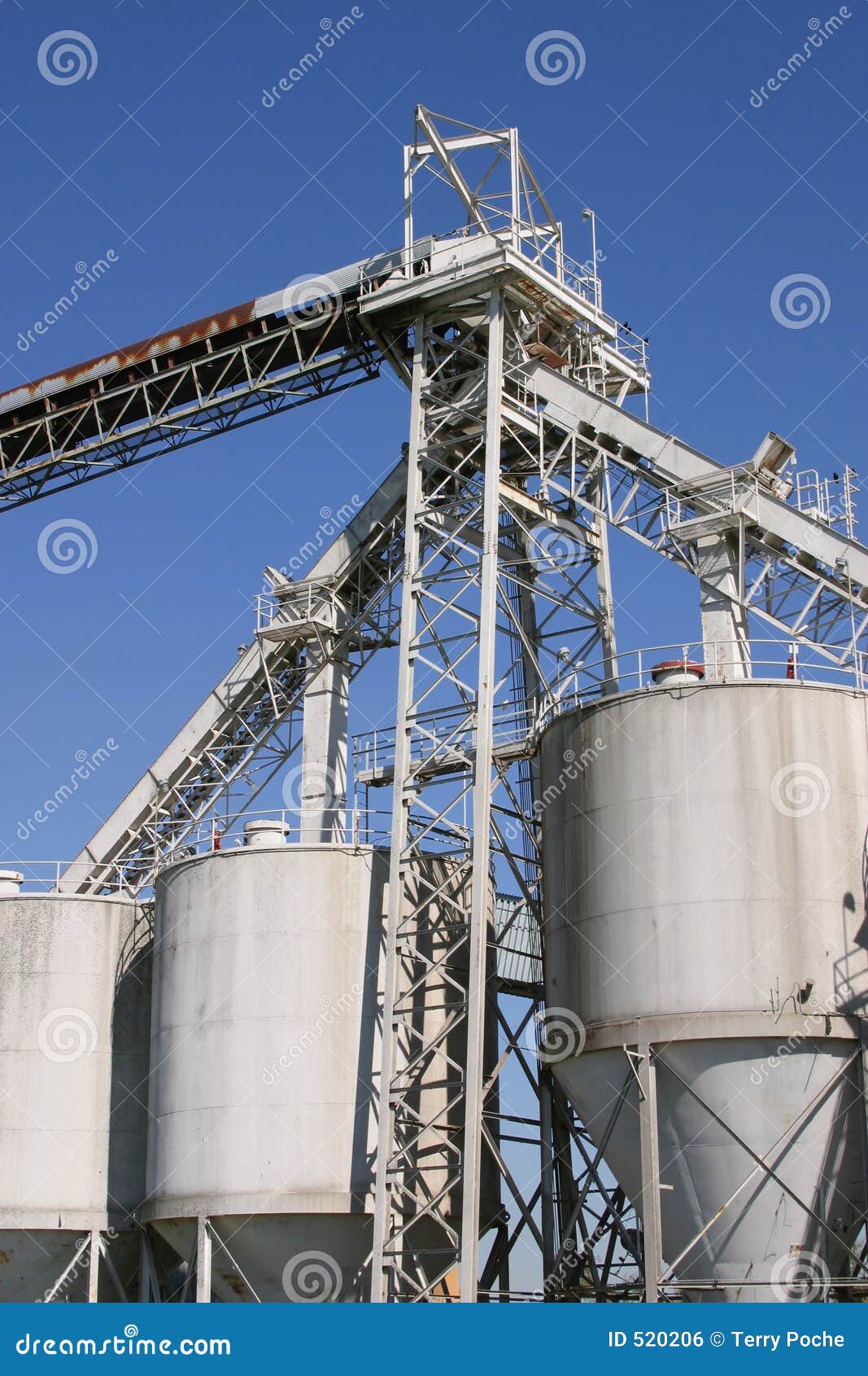 Grain Elevator Silos stock photo. Image of river, silo - 520206