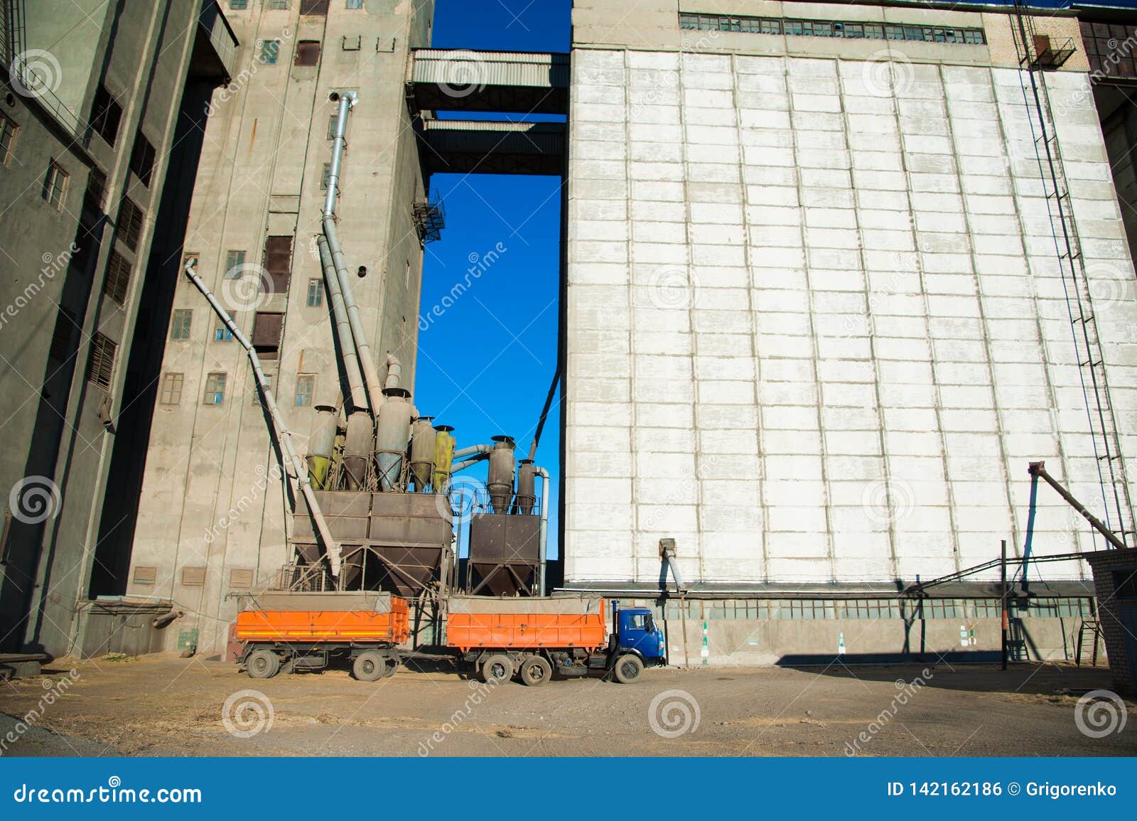 Grain Elevator. Storage and Loading of Grain Stock Photo - Image of ...