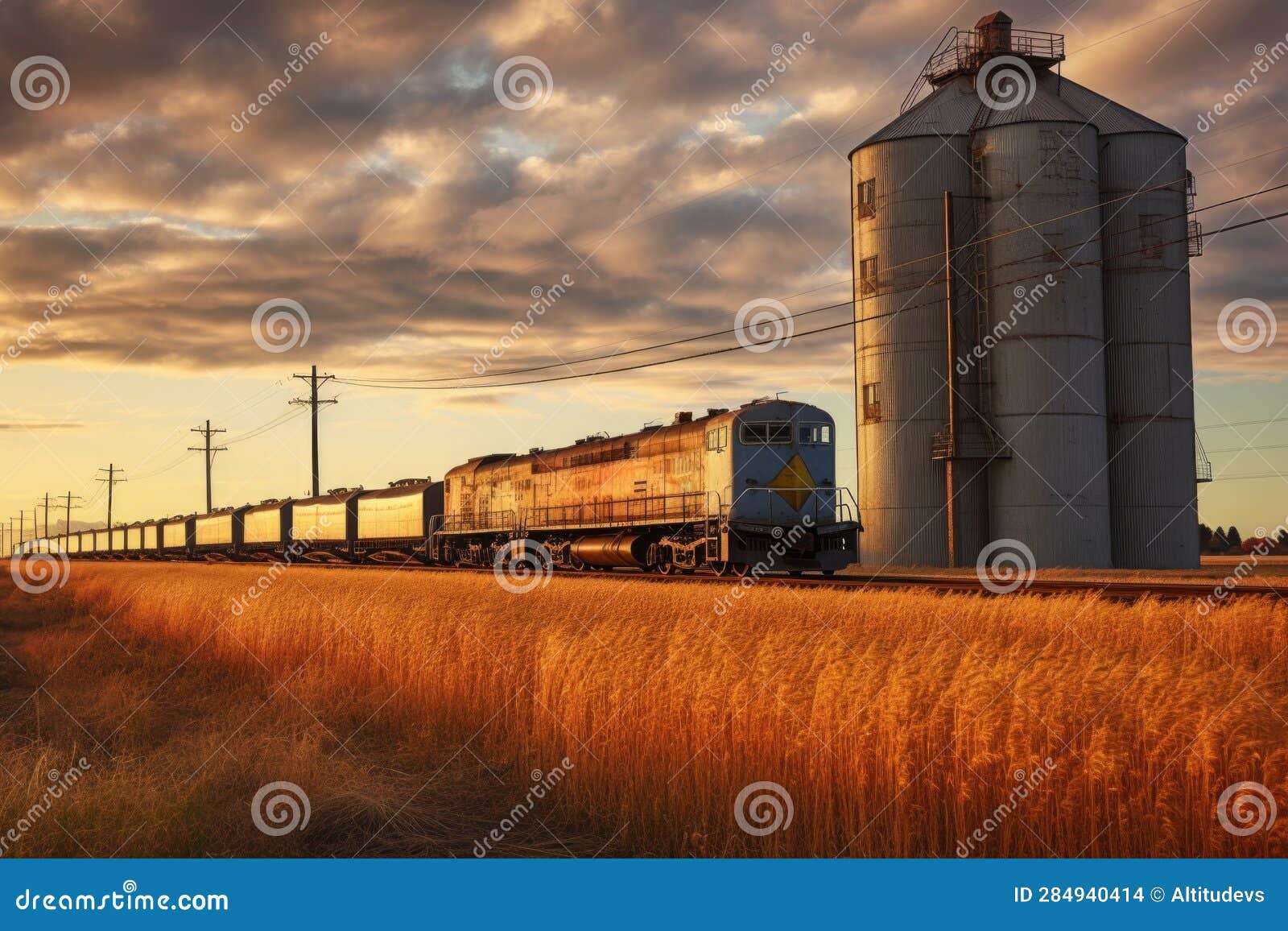 Grain Train: Nourishing Nations On The Move.generative Ai Royalty-Free ...