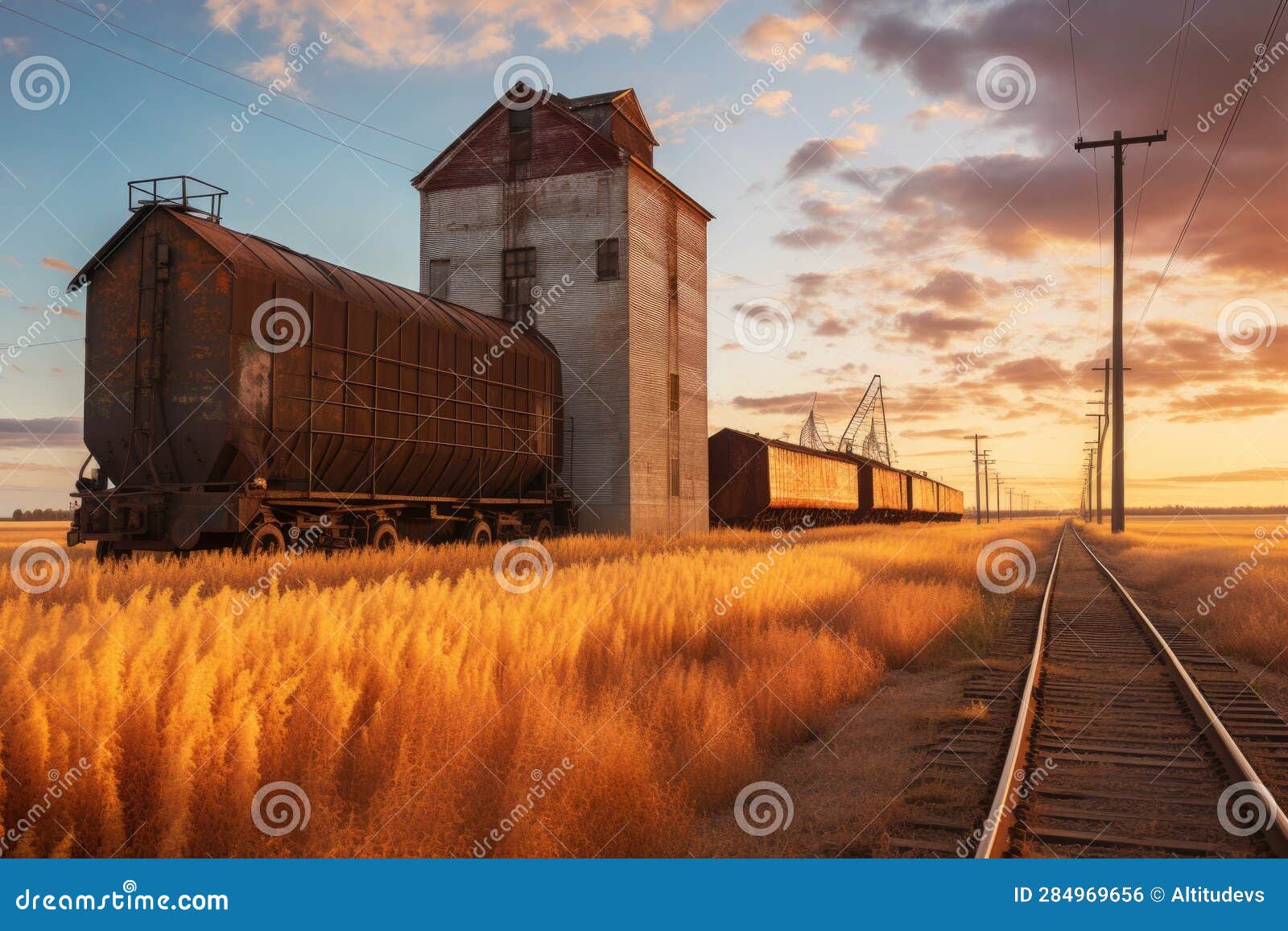 Grain Train: Nourishing Nations On The Move.generative Ai Royalty-Free ...