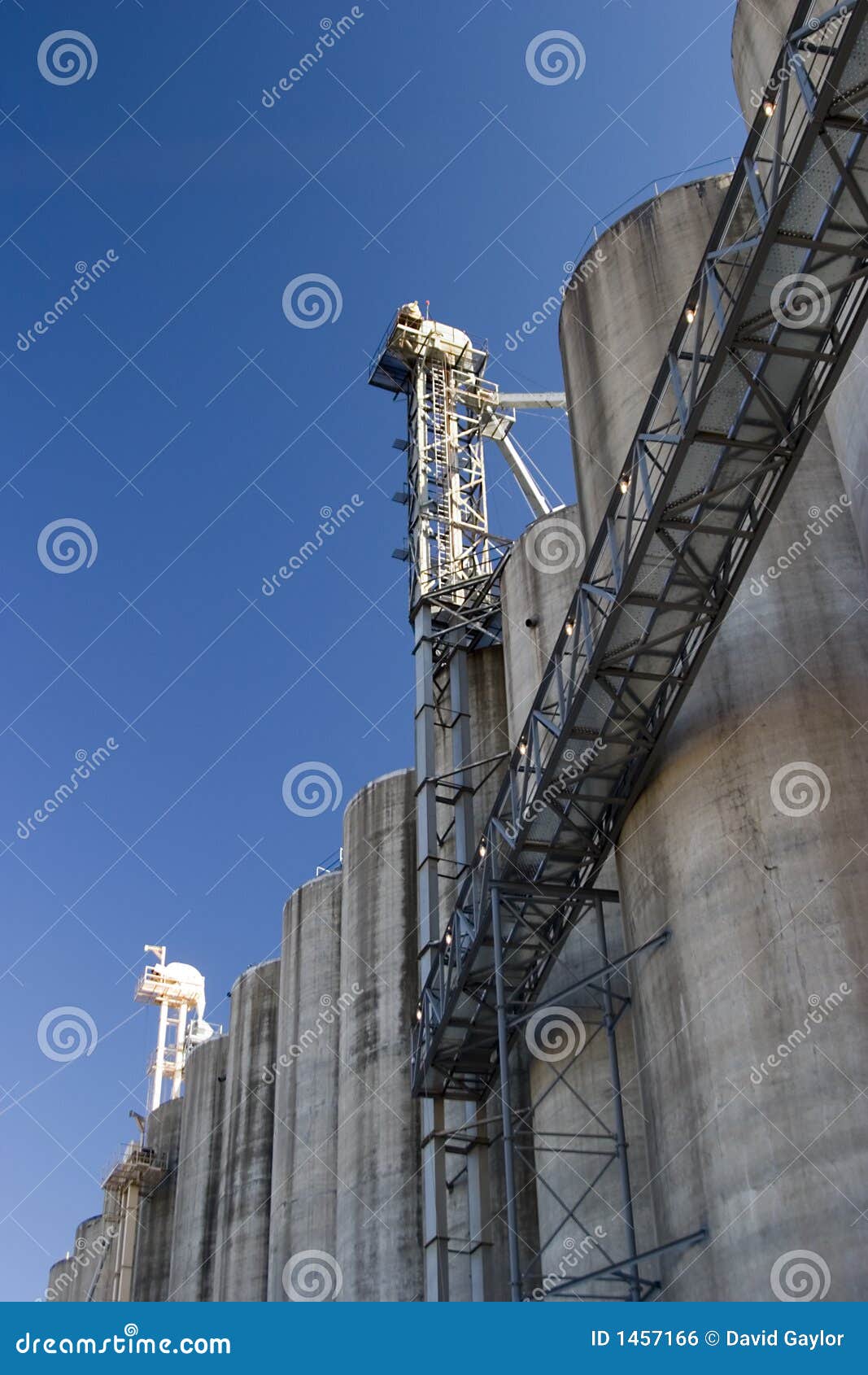 Grain elevators stock photo. Image of storage, clouds - 1457166