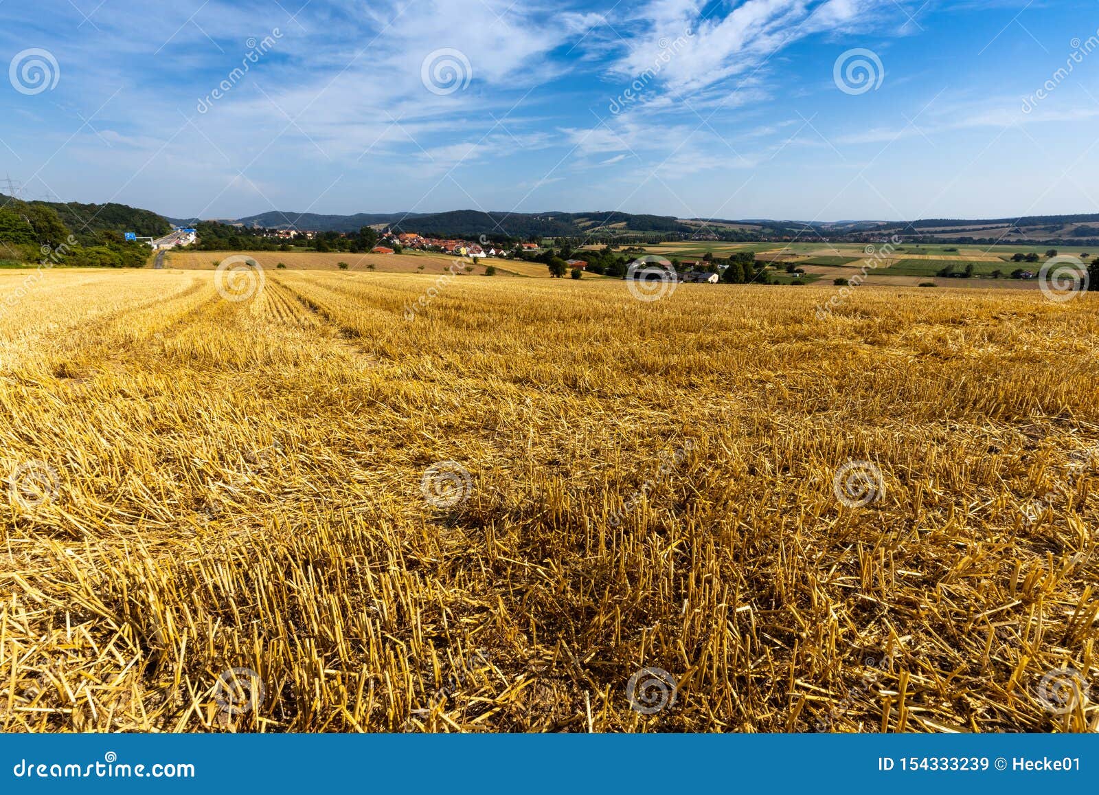 Grain Fields after the Harvest at Herleshausen in Germany Stock Image ...