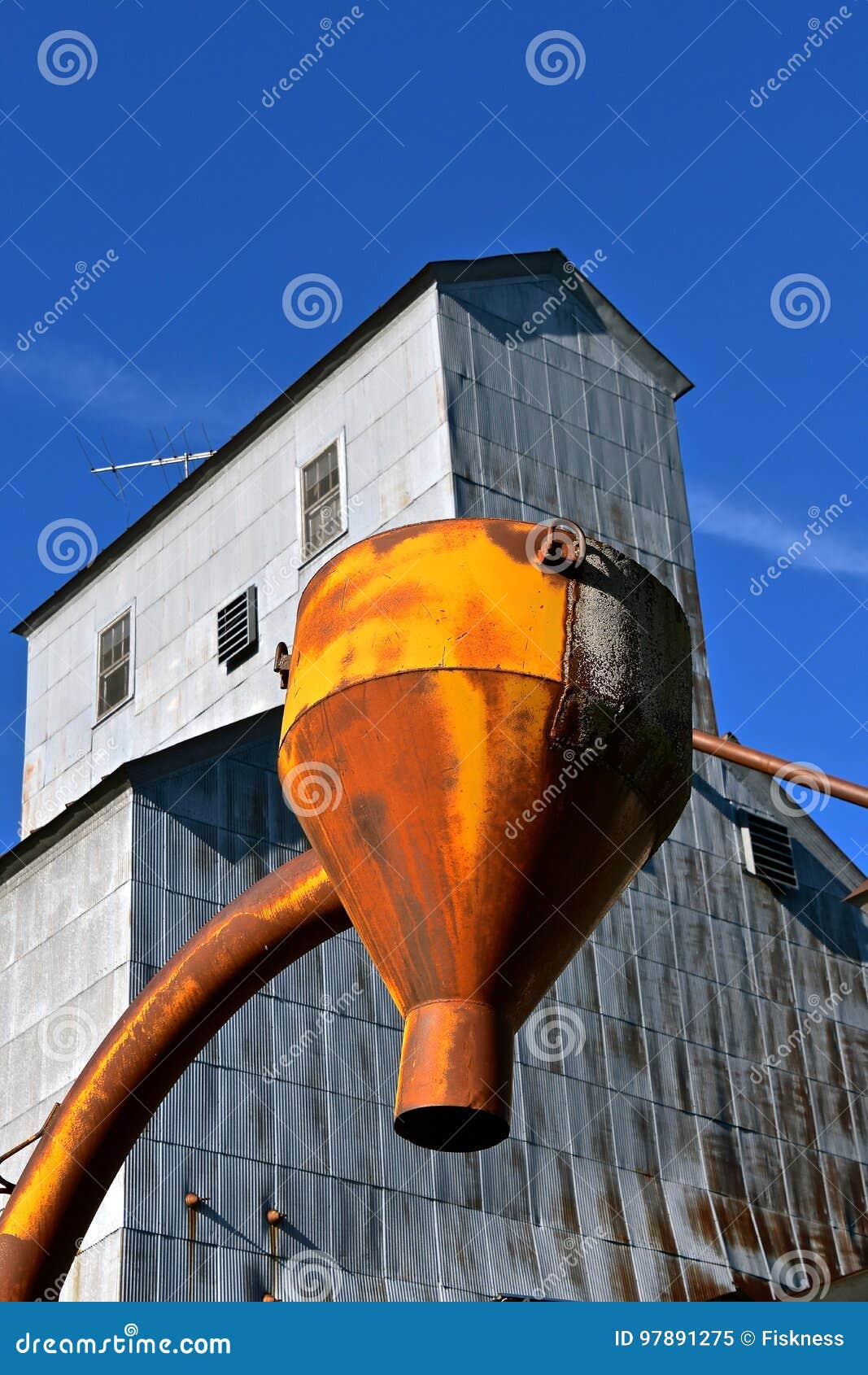 Grain Funnel on an Old Elevator Stock Image - Image of storage, wheat ...