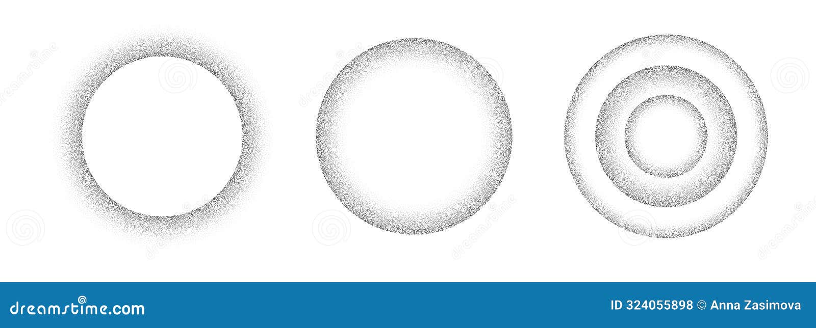 Grain Gradient Circles. Noise Gradient Frame. Blurred Abstract Vector ...