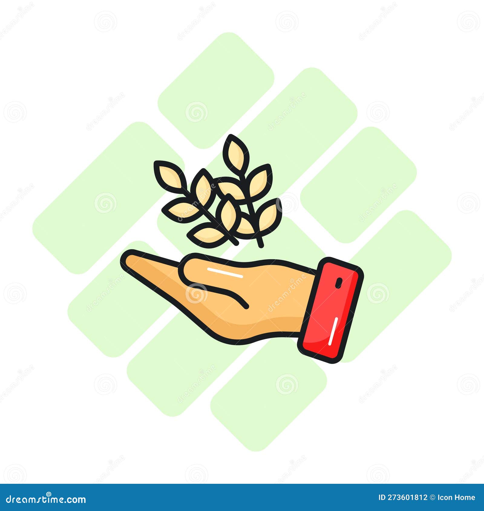 Grain on Hand Vector Design of Charity, Modern Vector of Alms Stock ...