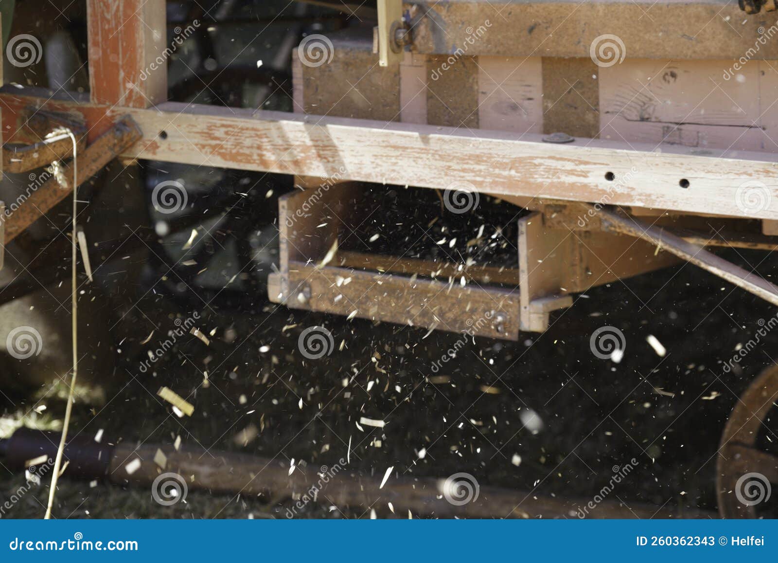 Grain Harvest and Processing with Old Equipment Stock Image - Image of ...