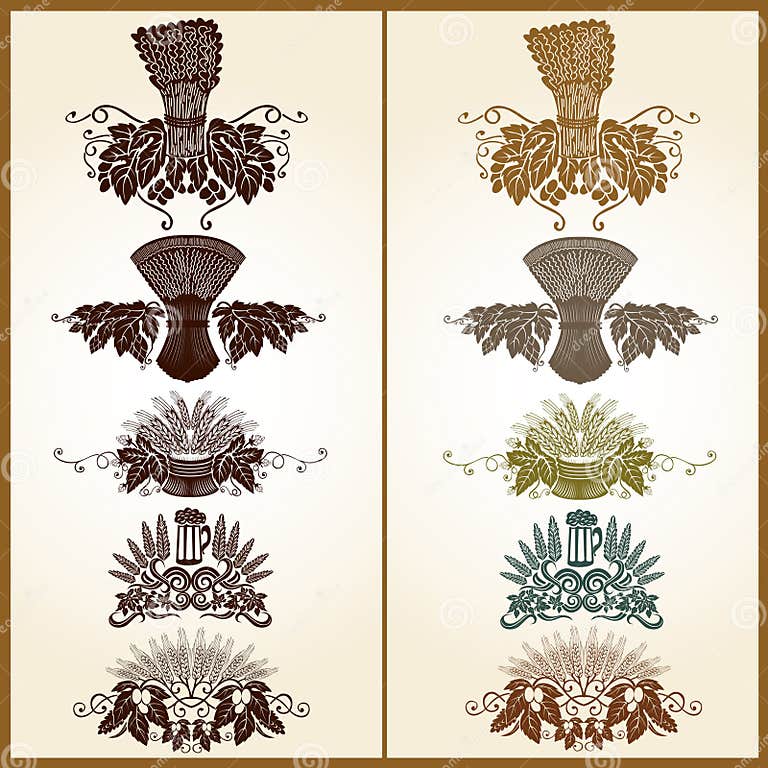 Grain Hop Bear Pattern Element Stock Vector - Illustration of grain ...