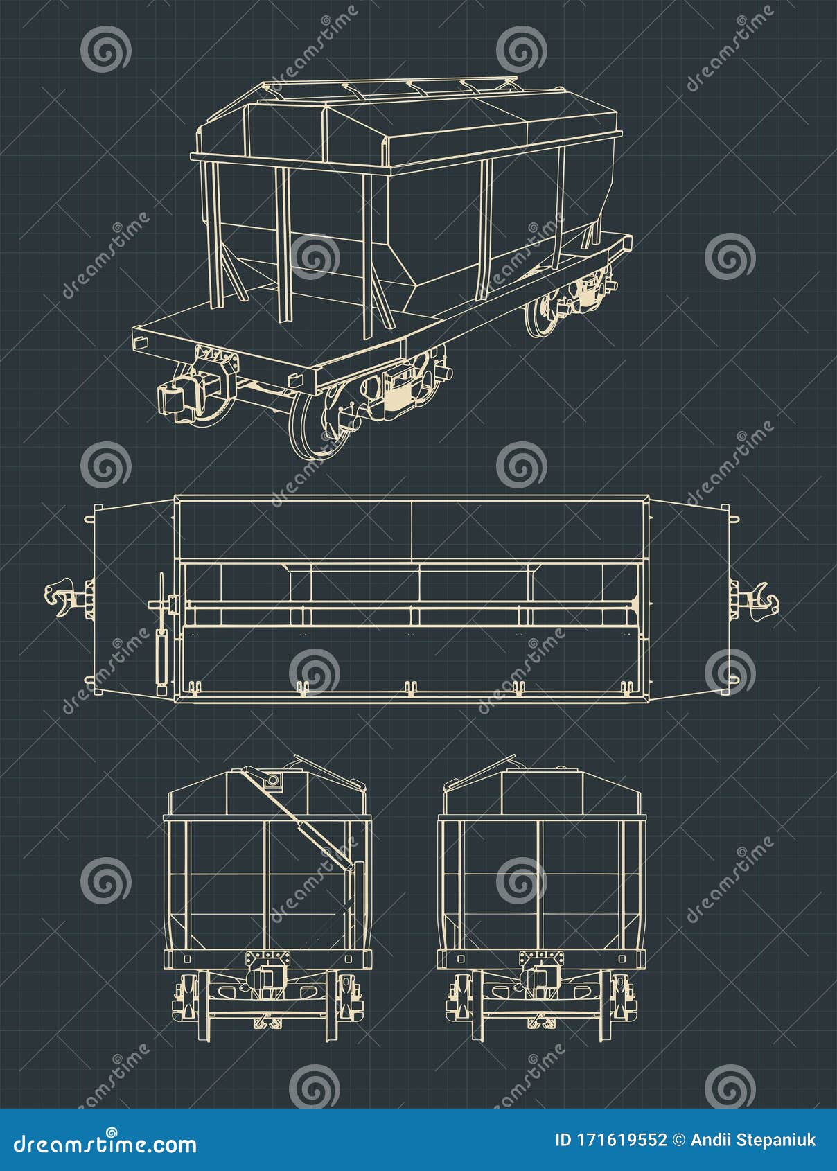 Grain Hopper Wagon stock vector. Illustration of cargo - 171619552