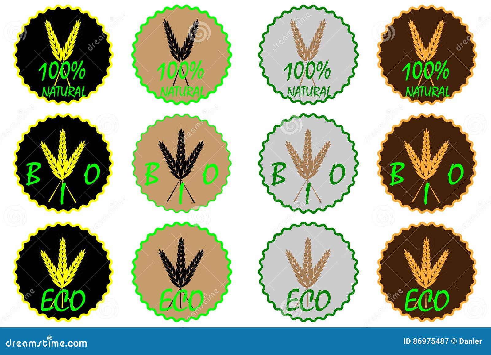 Grain Label or Sticker, Vector Illustration Stock Vector - Illustration ...