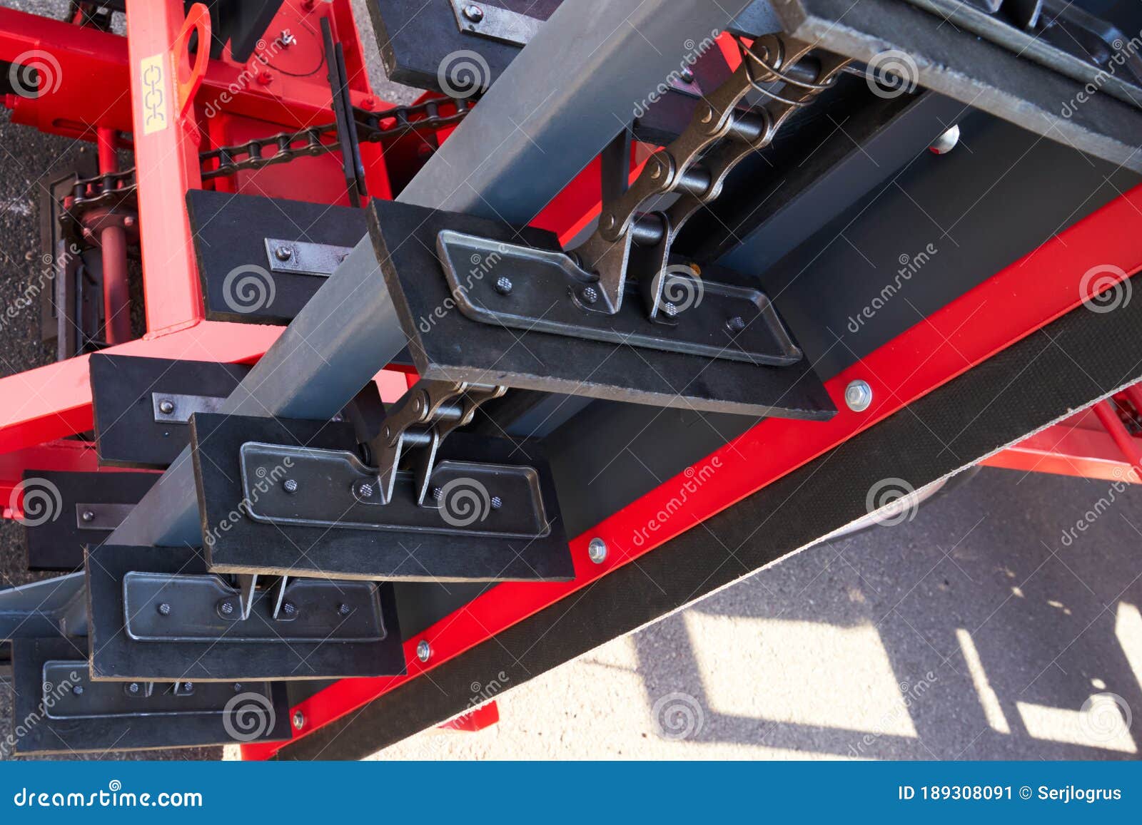 Grain Loader. Chain Scraper Conveyor Stock Image - Image of machinery ...