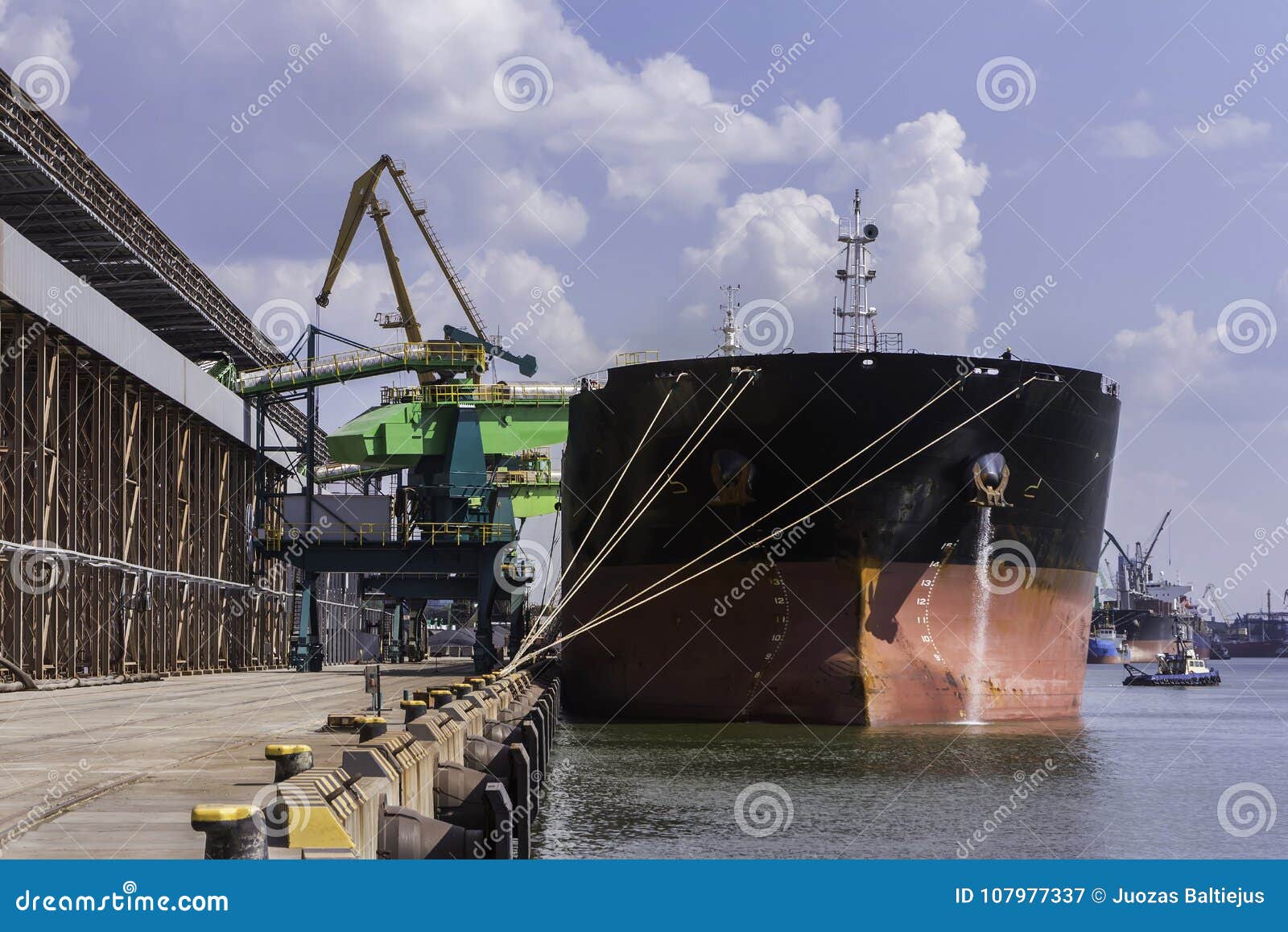 Grain Loading Terminal. Loading of Grains on Board. Stock Image - Image ...