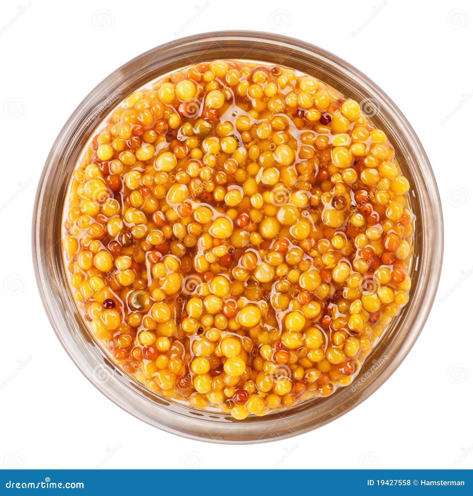 Grain Mustard in Transparent Glass Bowl Stock Photo - Image of isolated ...