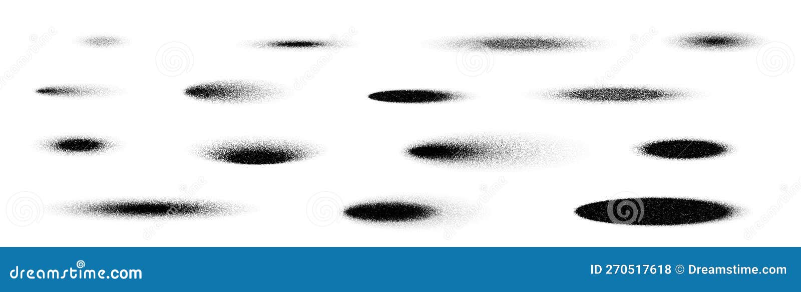 Grain Noise Shadows Round or Oval Shape Vector Isolated Icons Set for ...