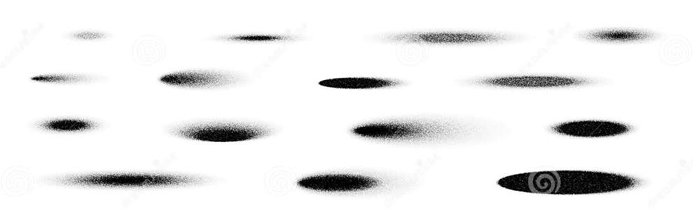 Grain Noise Shadows Round or Oval Shape Vector Isolated Icons Set for ...