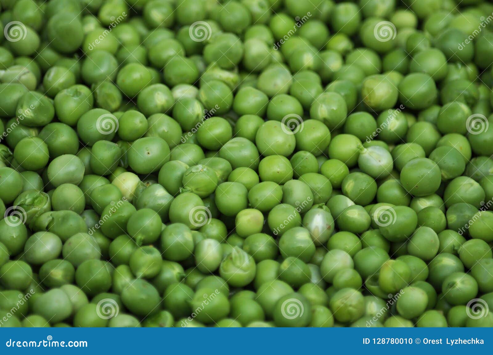A Grain of Peeled Young Green Peas Stock Photo - Image of legume ...