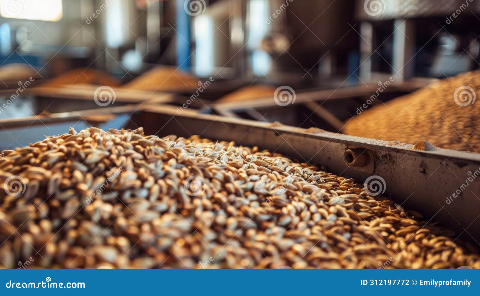 Grain Processing Machine in Action Stock Illustration - Illustration of ...