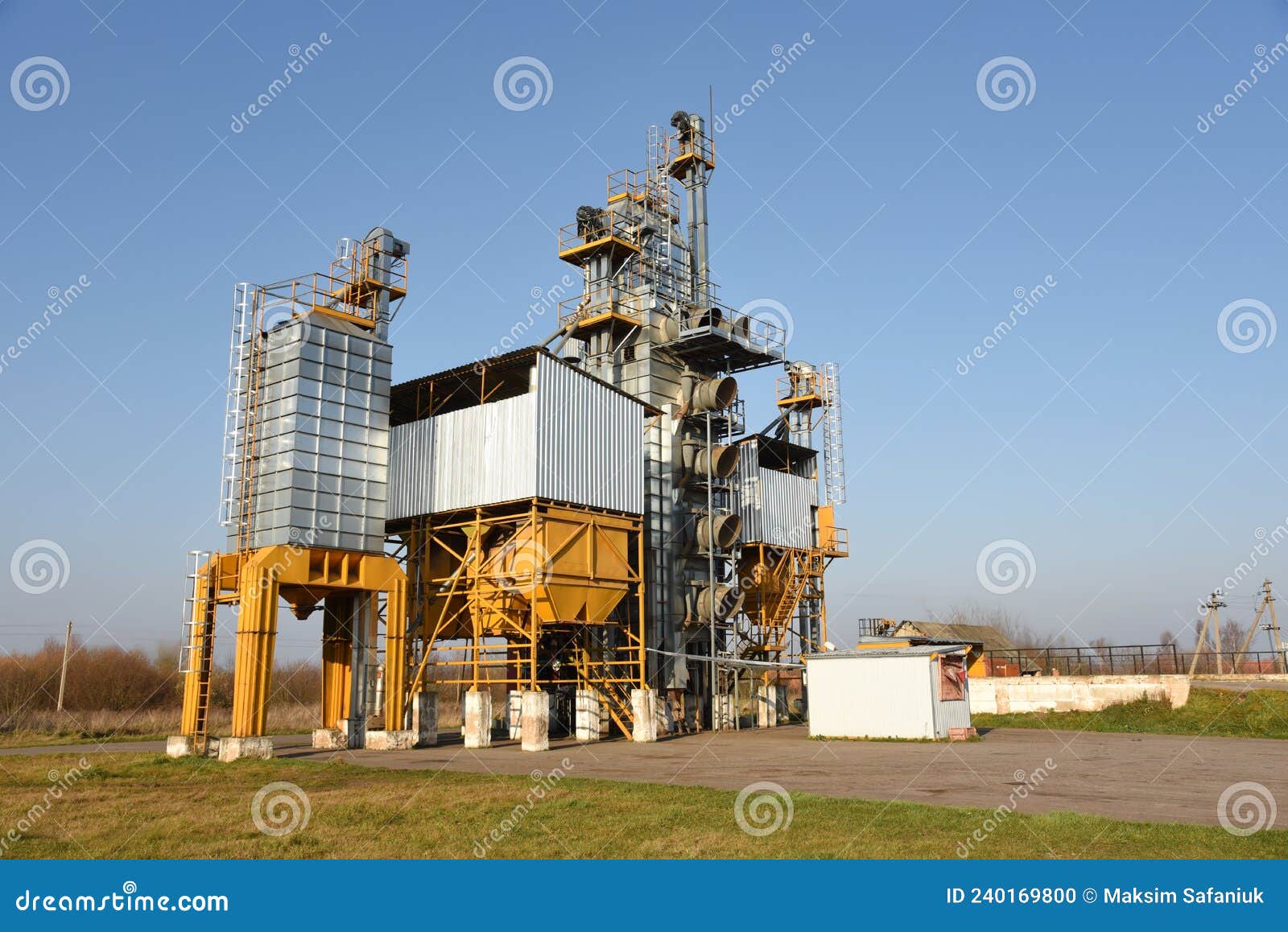 Grain Processing Plant. Processing and Sifting Corn and Grain after ...