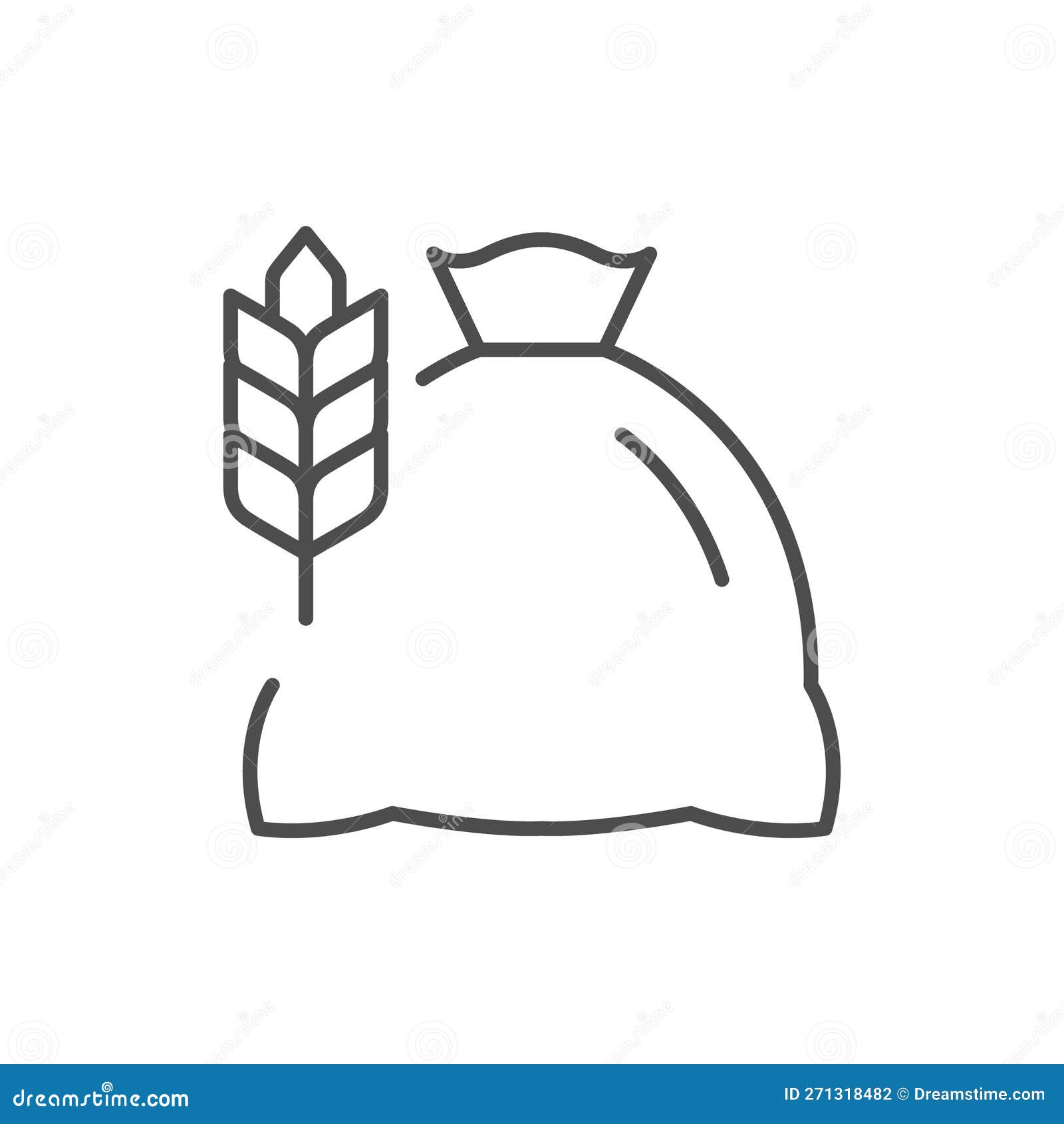 Grain Sack Line Outline Icon Stock Vector - Illustration of nature ...