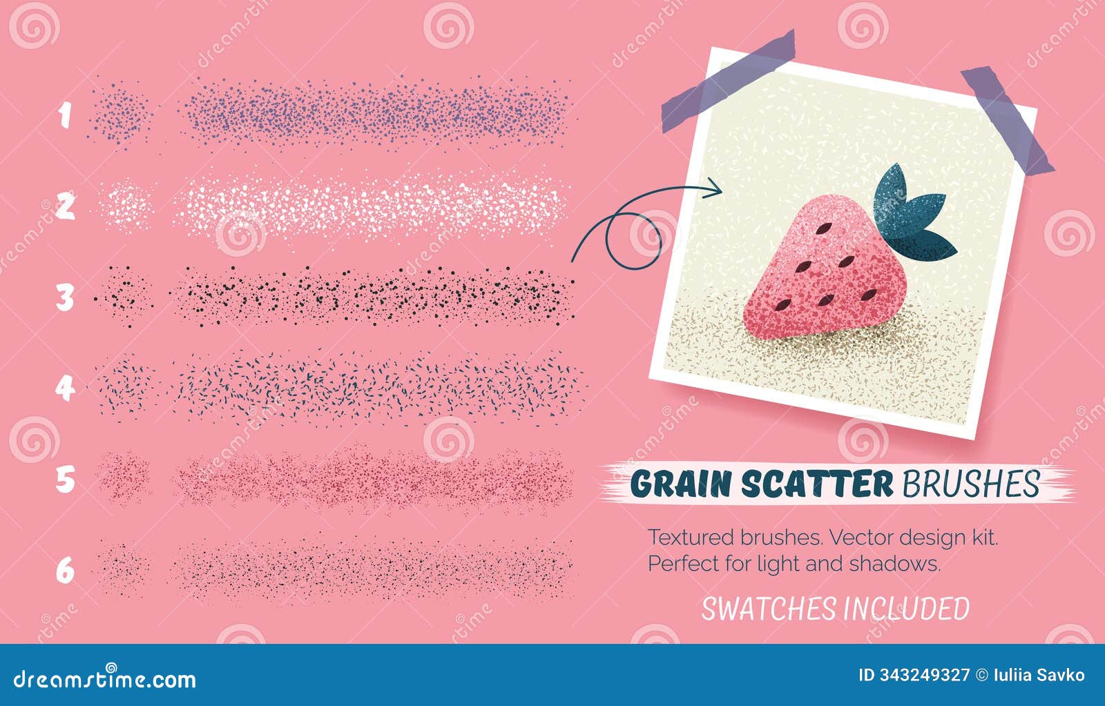 Grain Scatter Brushes. Vector Design Kit. Stock Illustration ...