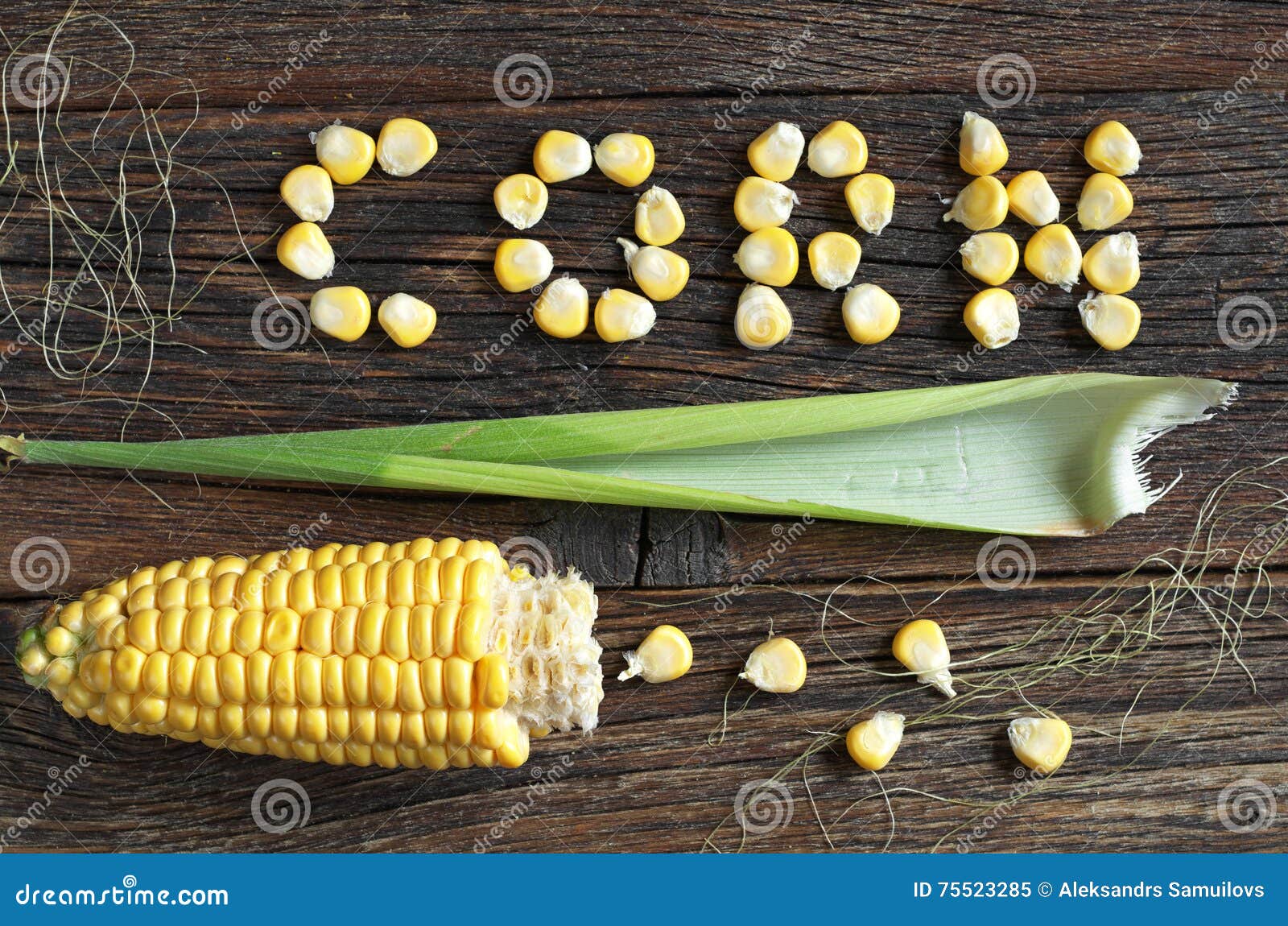 Grain In Shape Of Word Corn Stock Image | CartoonDealer.com #75523285