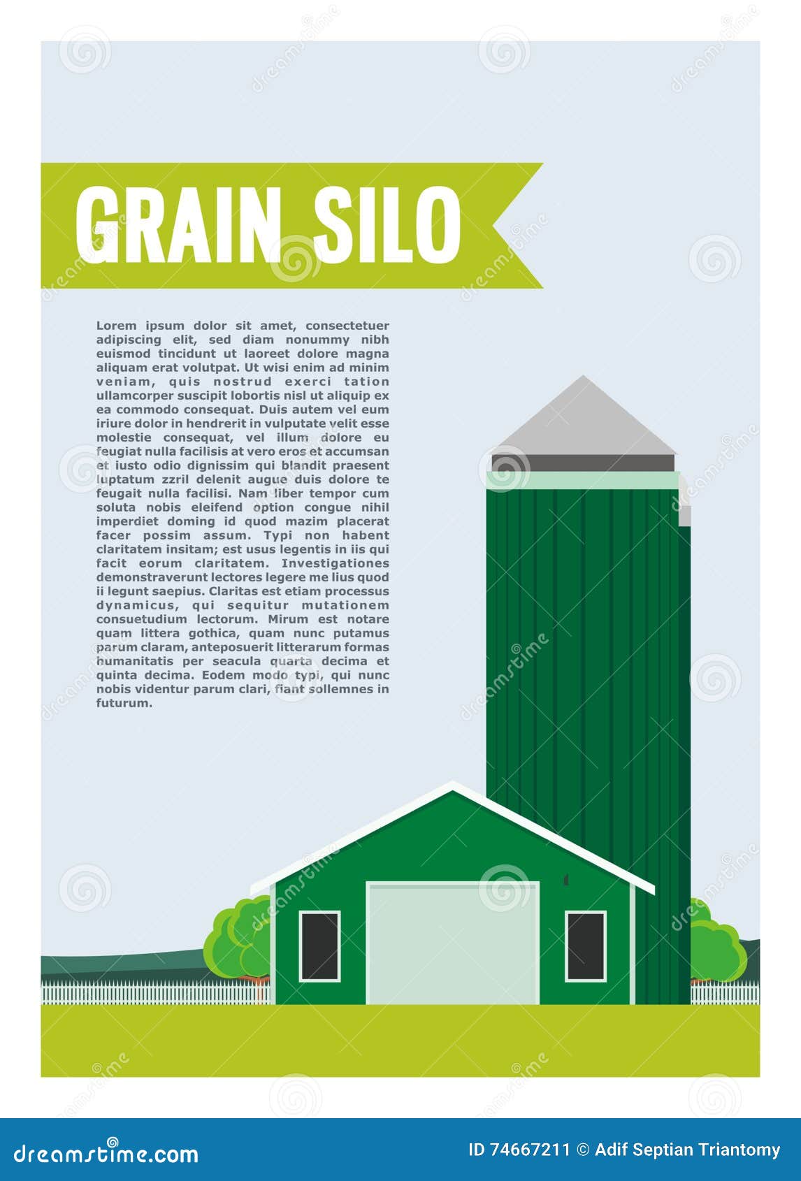 Grain Silo And The Barn Cartoon Vector | CartoonDealer.com #74667211