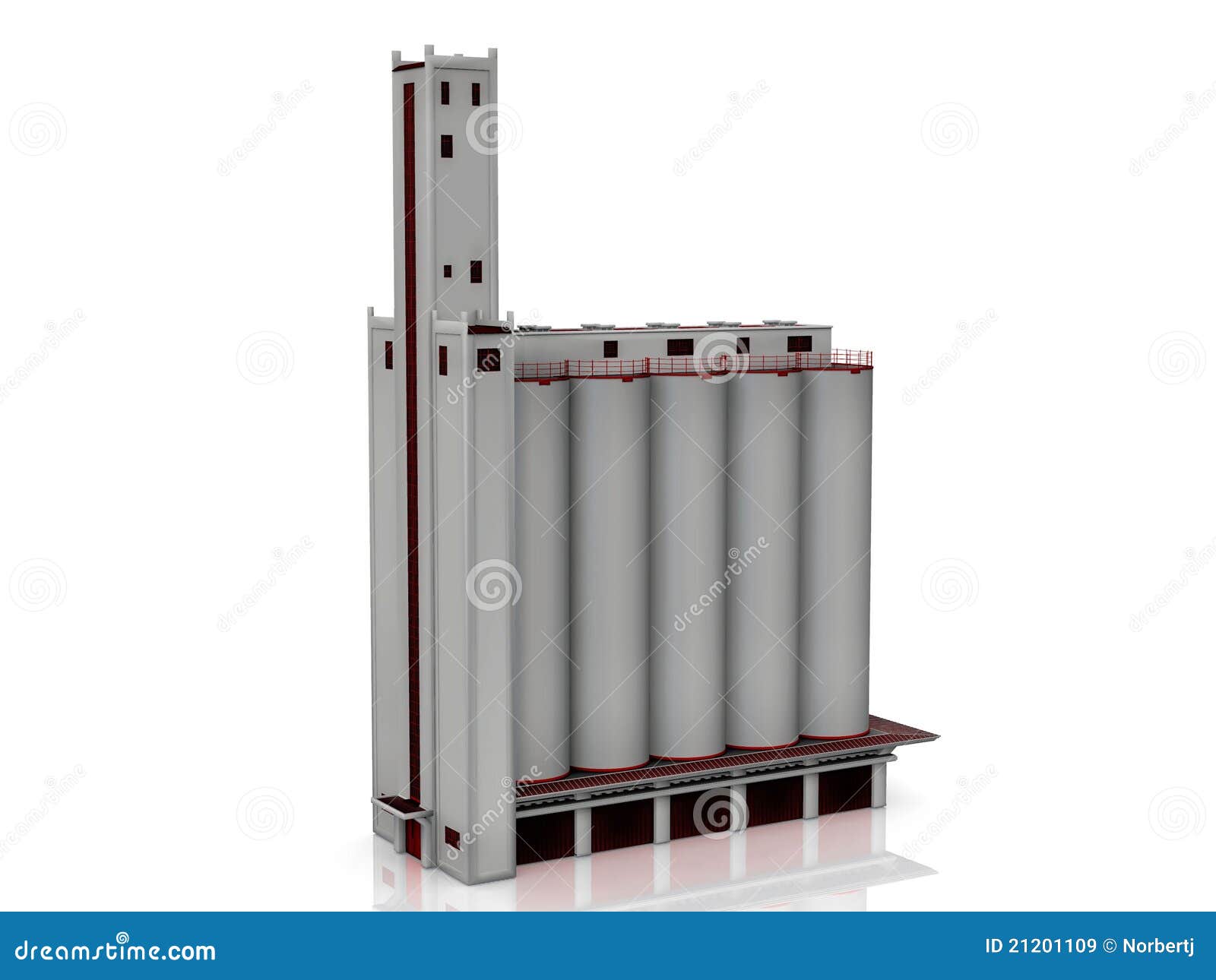 Grain silos stock illustration. Illustration of country - 21201109