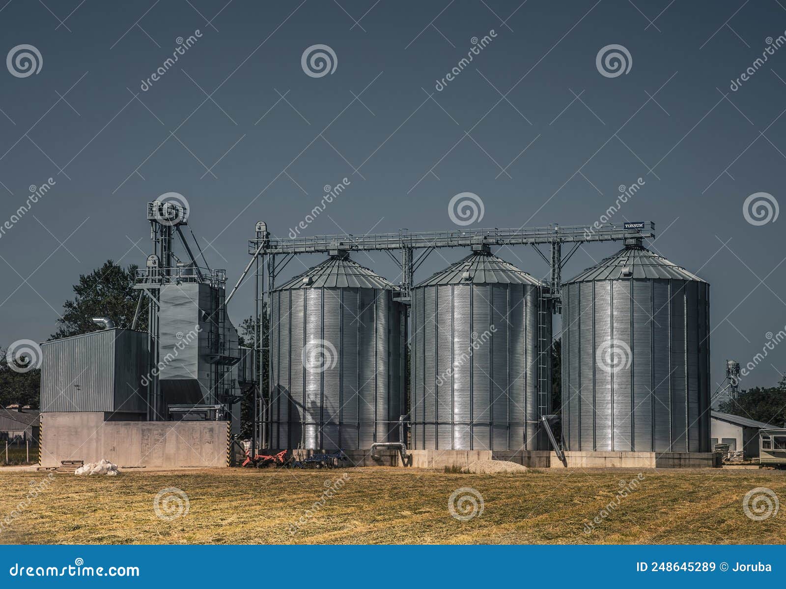 Grain Silos for Agriculture Stock Image - Image of countryside ...