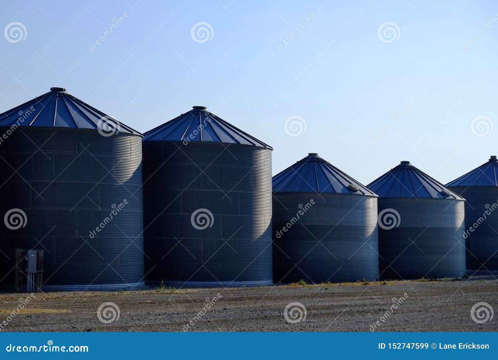 Grain Silos on Farm for Farming and Storage of Wheat Stock Image ...