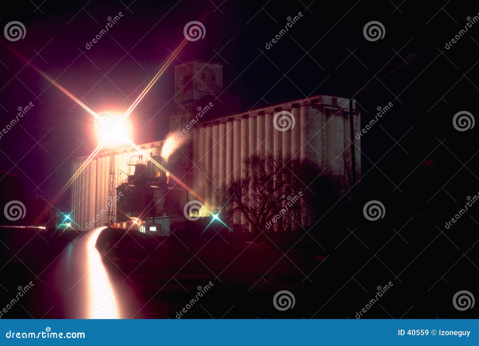 Grain Silos At Night Picture. Image: 40559