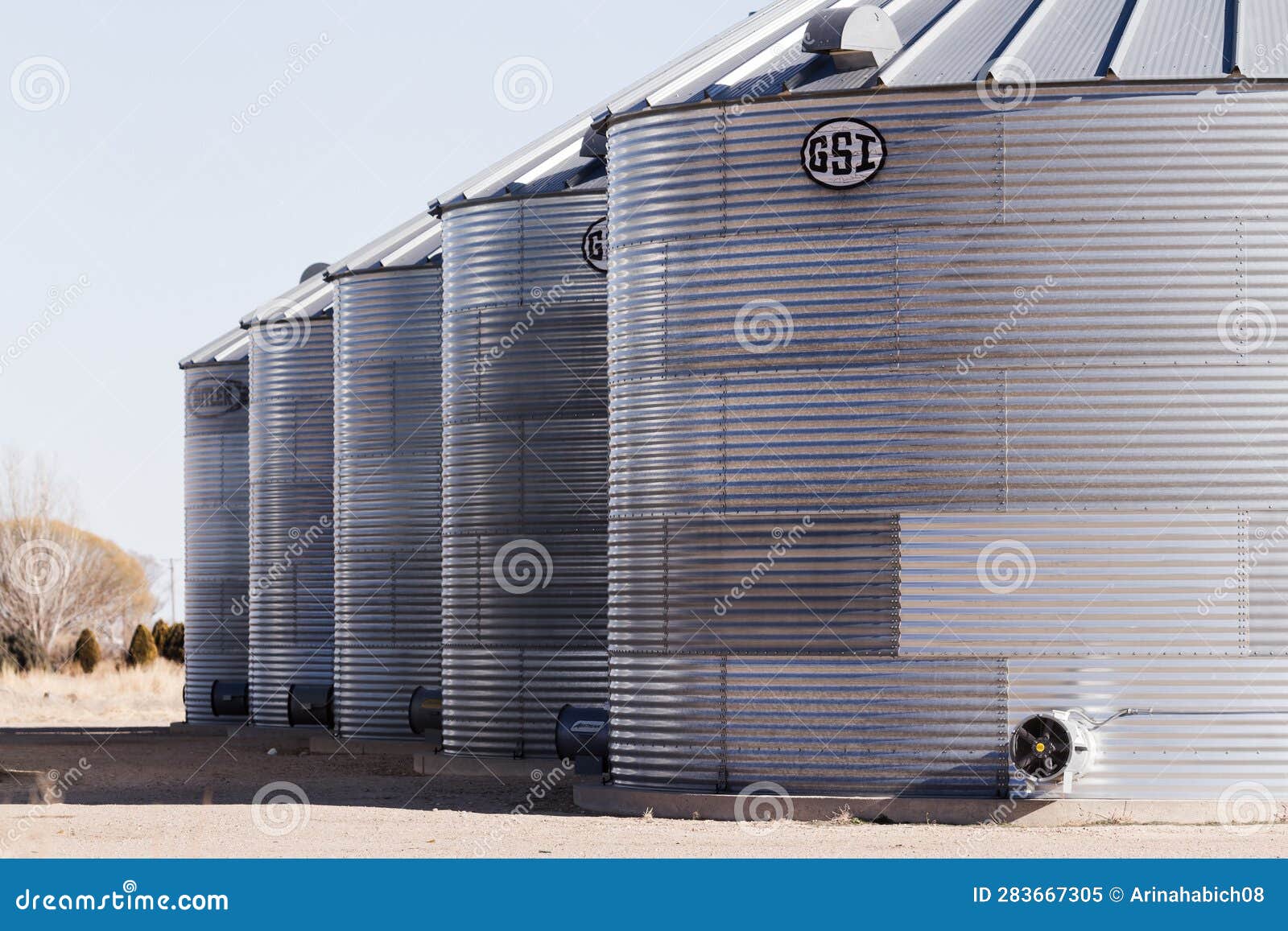 Grain silos editorial image. Image of industrial, silo - 283667305
