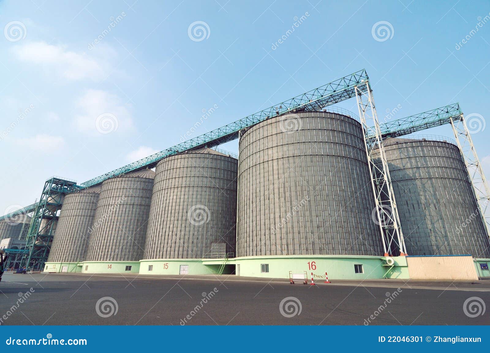 Grain Storage In Large Silos Aerial View. Silo With Grain Stock Photo ...