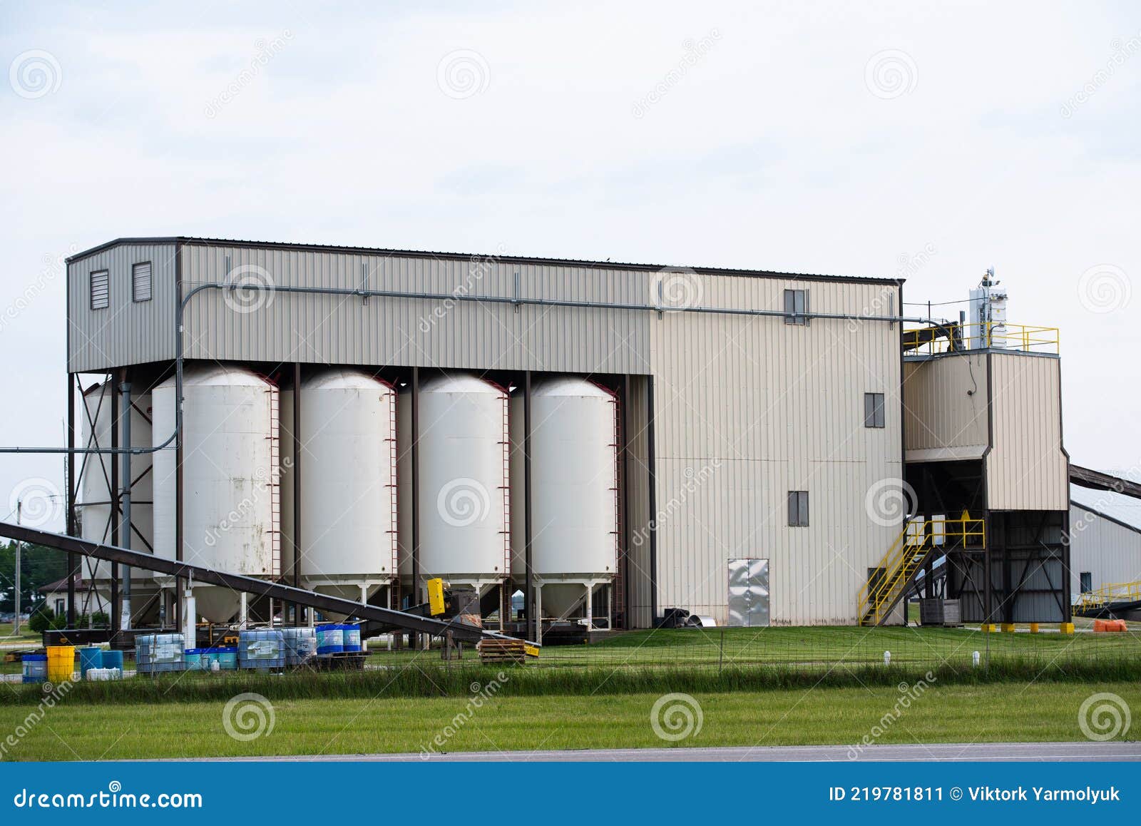Grain Storage Complexes Corn Farm Grain Dryer Modern Stock Image ...