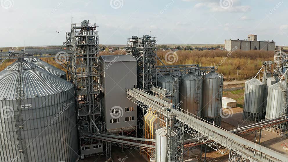 Aerial View of Grain Storage Elevators. Grain Storage. Grain Storage Elevator in the USA ...