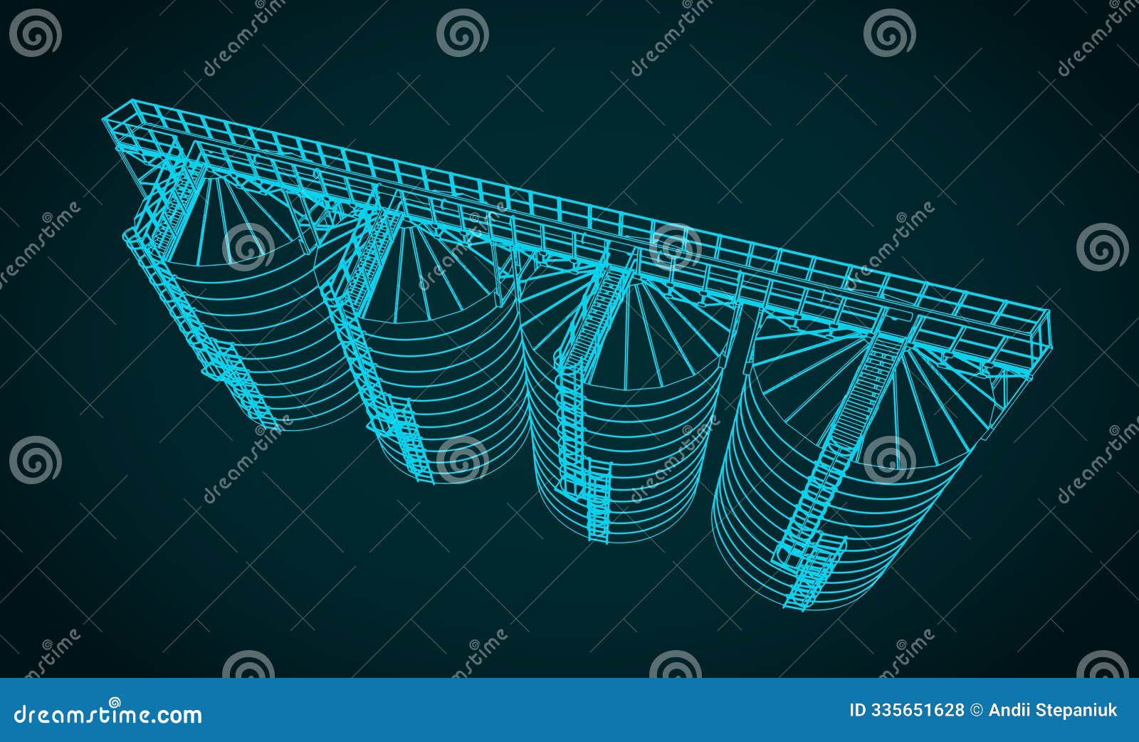 Grain Storage Facility Illustration Stock Illustration - Illustration ...