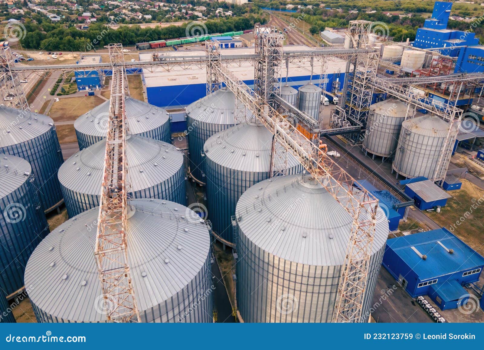 Top View Of A Silo Elevator. Aerophotographing Industrial Object ...