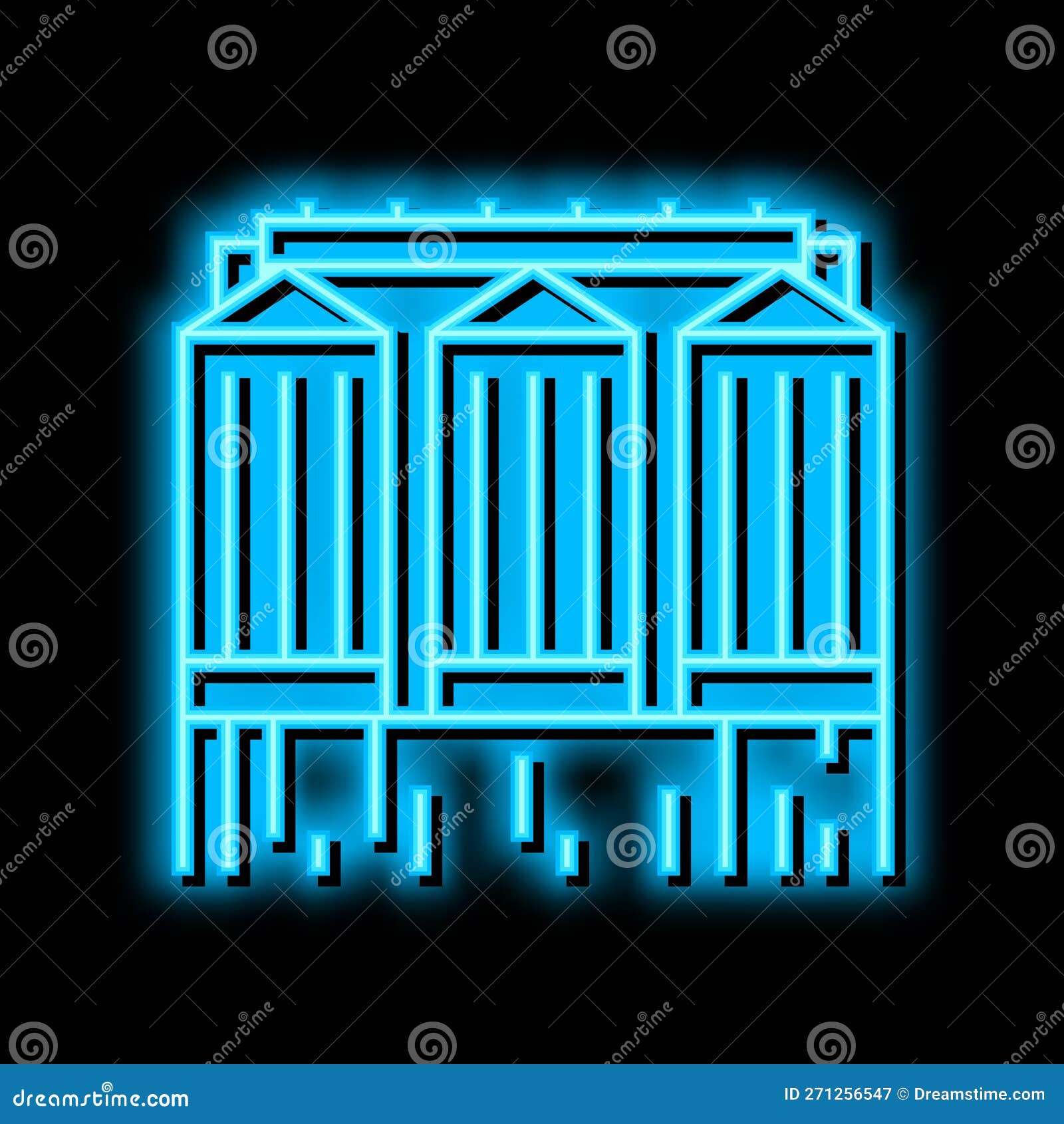 Grain Storage Neon Glow Icon Illustration Stock Vector - Illustration ...