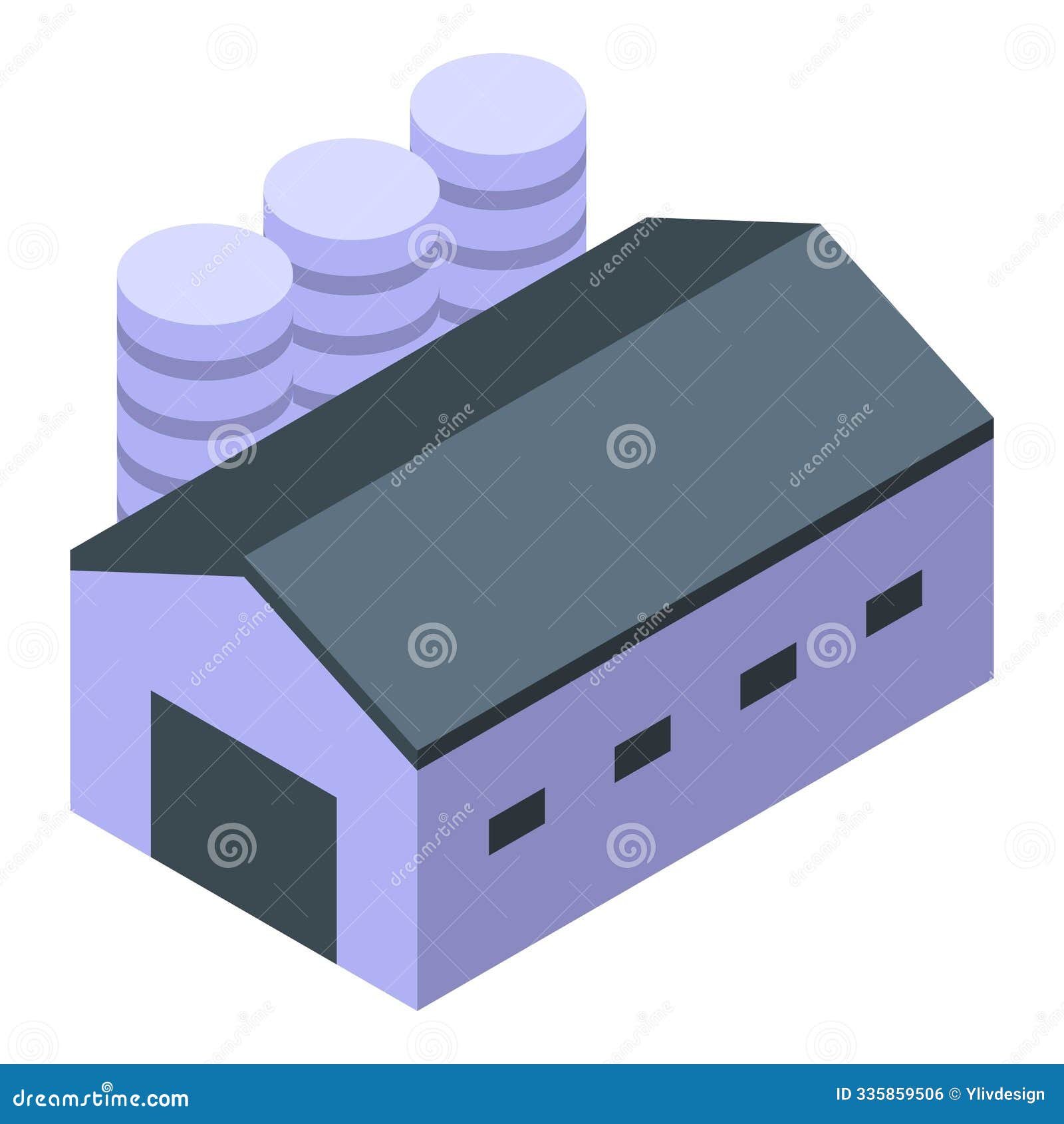 Grain Storage Silos Building Processing Harvest Farm Icon Isometric ...
