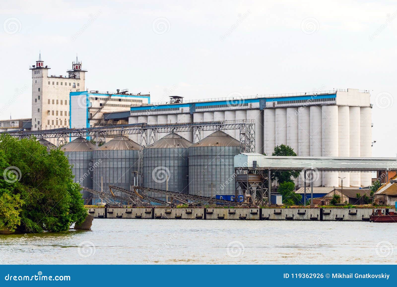 Grain terminal at the port stock photo. Image of russia - 119362926