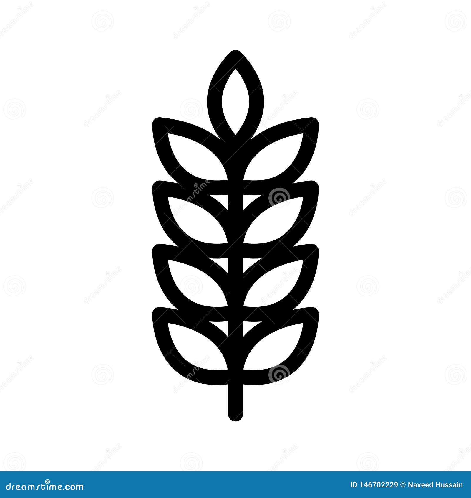 Grain Thin Line Vector Icon Stock Vector - Illustration of head ...