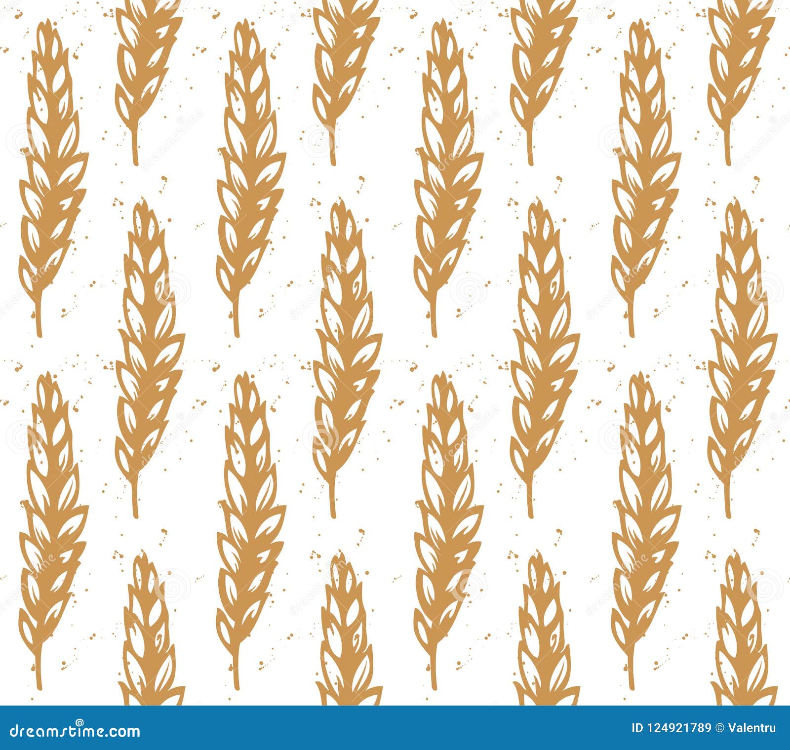 Grain Wheat Seamless Pattern Stock Vector - Illustration of cereal ...