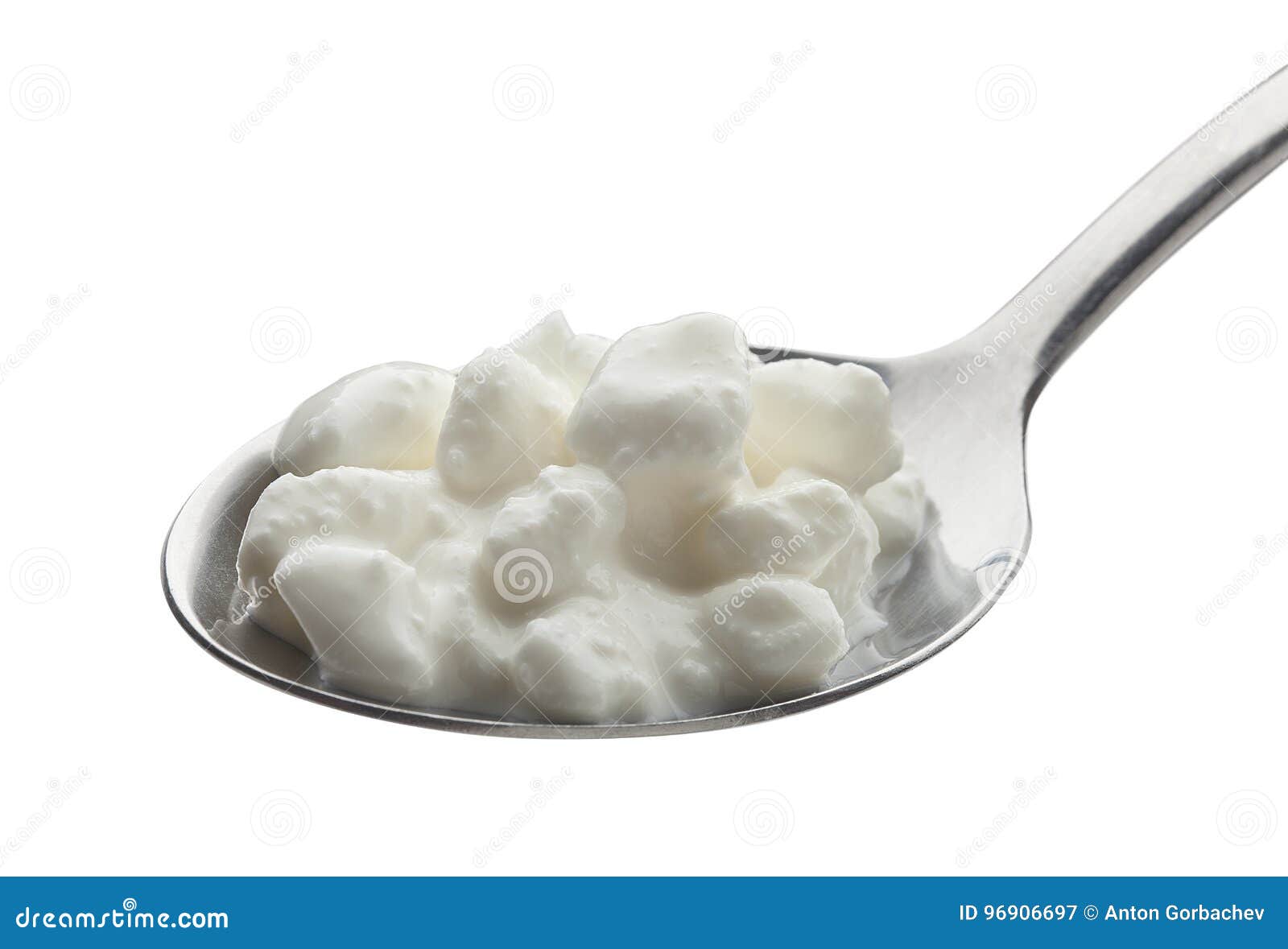 Grained Cheese on the Spoon Stock Image - Image of cheese, healthy ...
