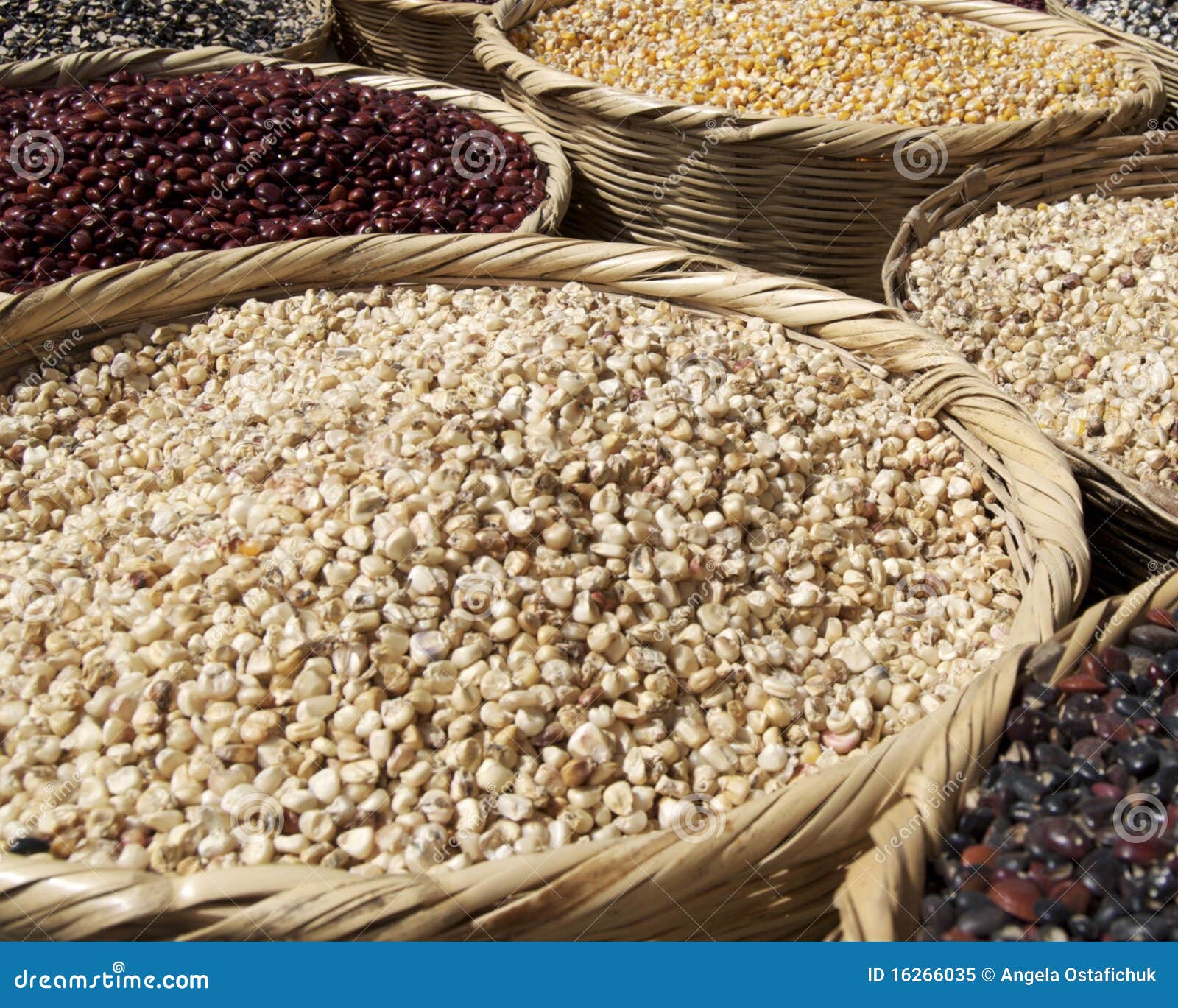 Grains and Beans in a Market Stock Image - Image of economy, edible ...